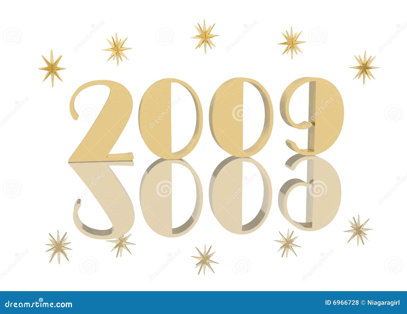 Year 2009 with Stars stock illustration. Illustration of happy - 6966728