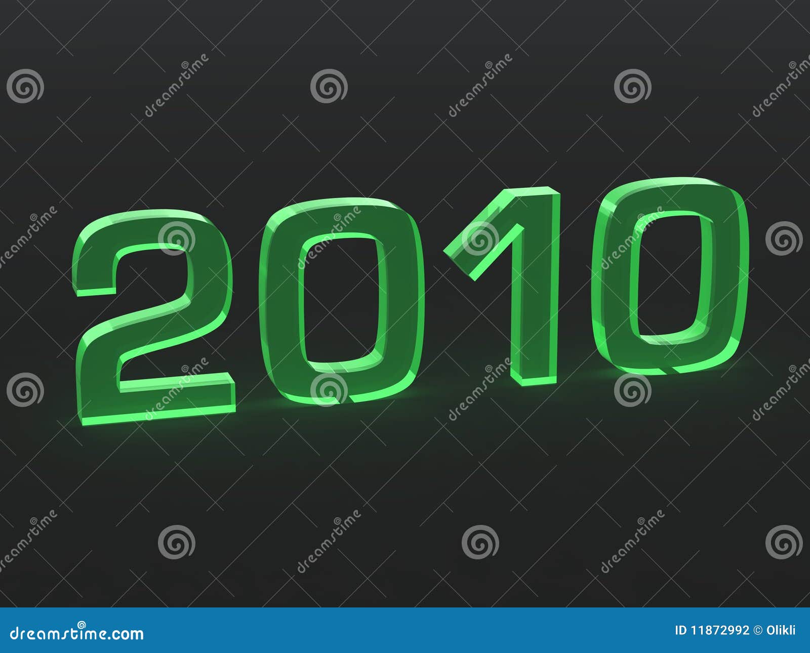 Year 2010 in Luminous Green Letters Stock Illustration - Illustration ...