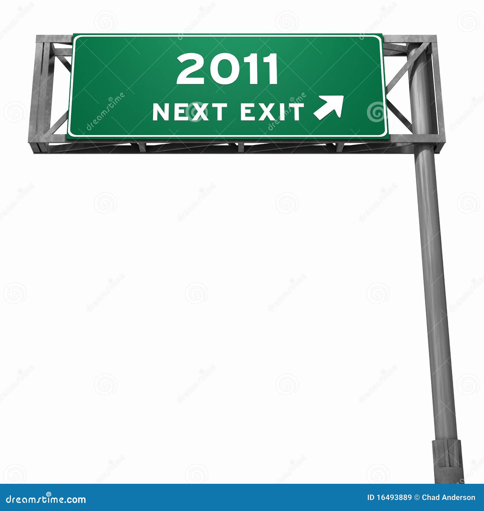 Year 2011 - Freeway Exit Sign Stock Illustration - Illustration of exit ...