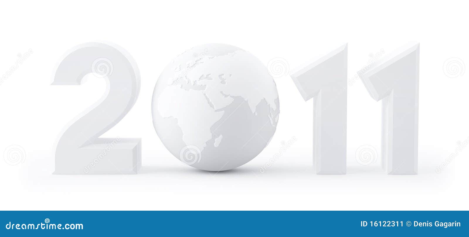 Year 2011 Made Up of Numbers and Globe As Zero Stock Illustration ...