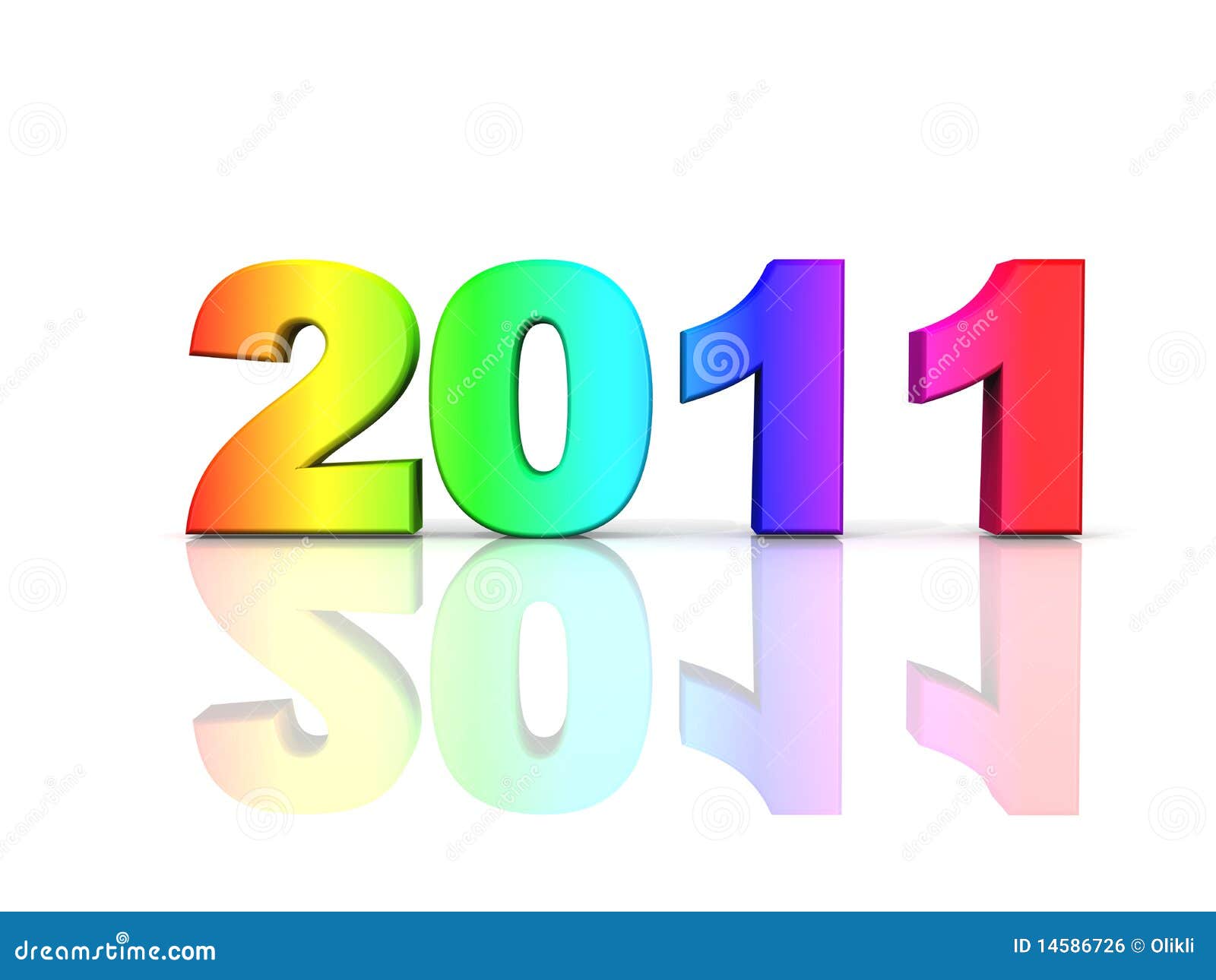 Year 2011 in Rainbow Colors Stock Illustration - Illustration of ...