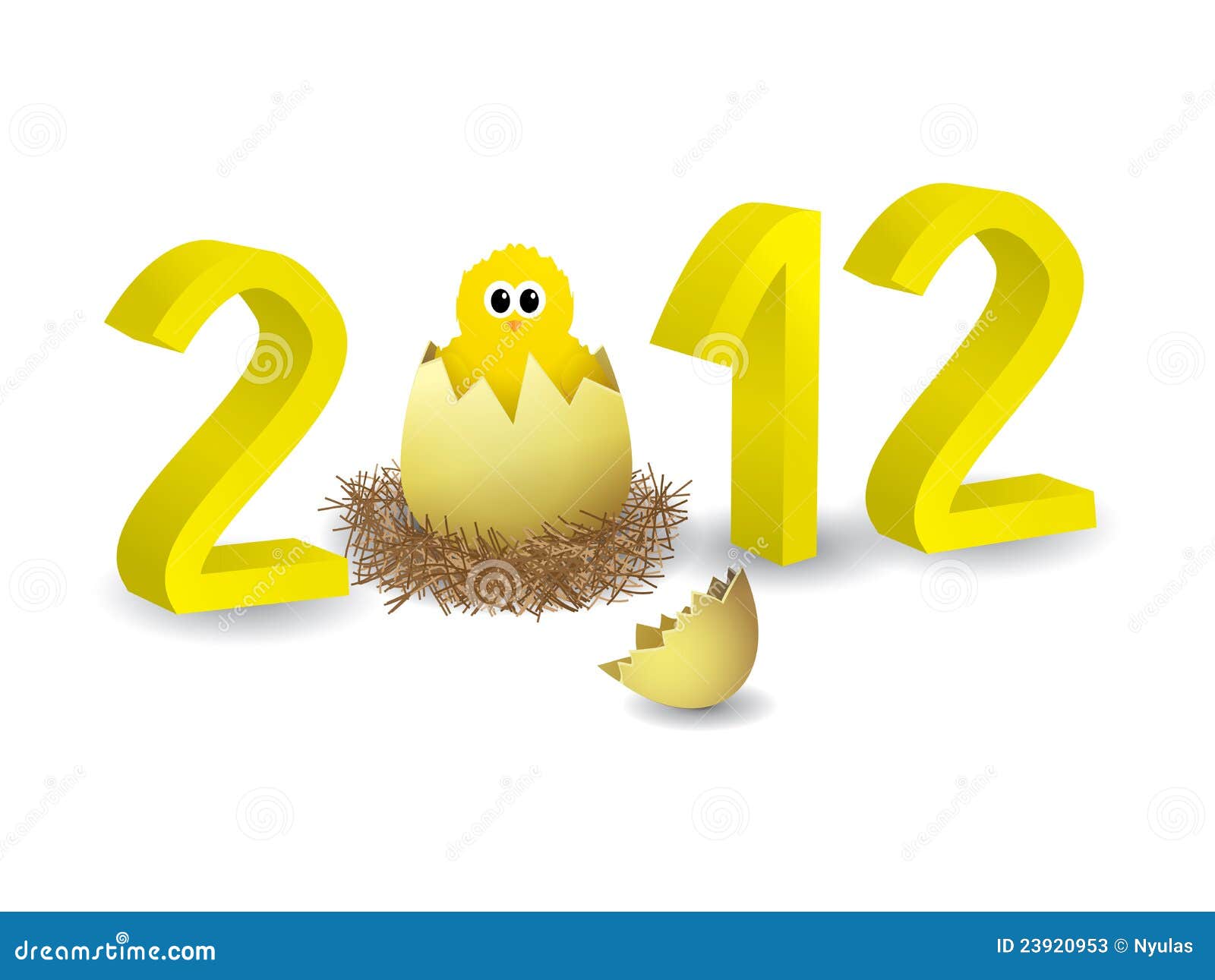 Year 2012 in 3D stock vector. Illustration of branch - 23920953