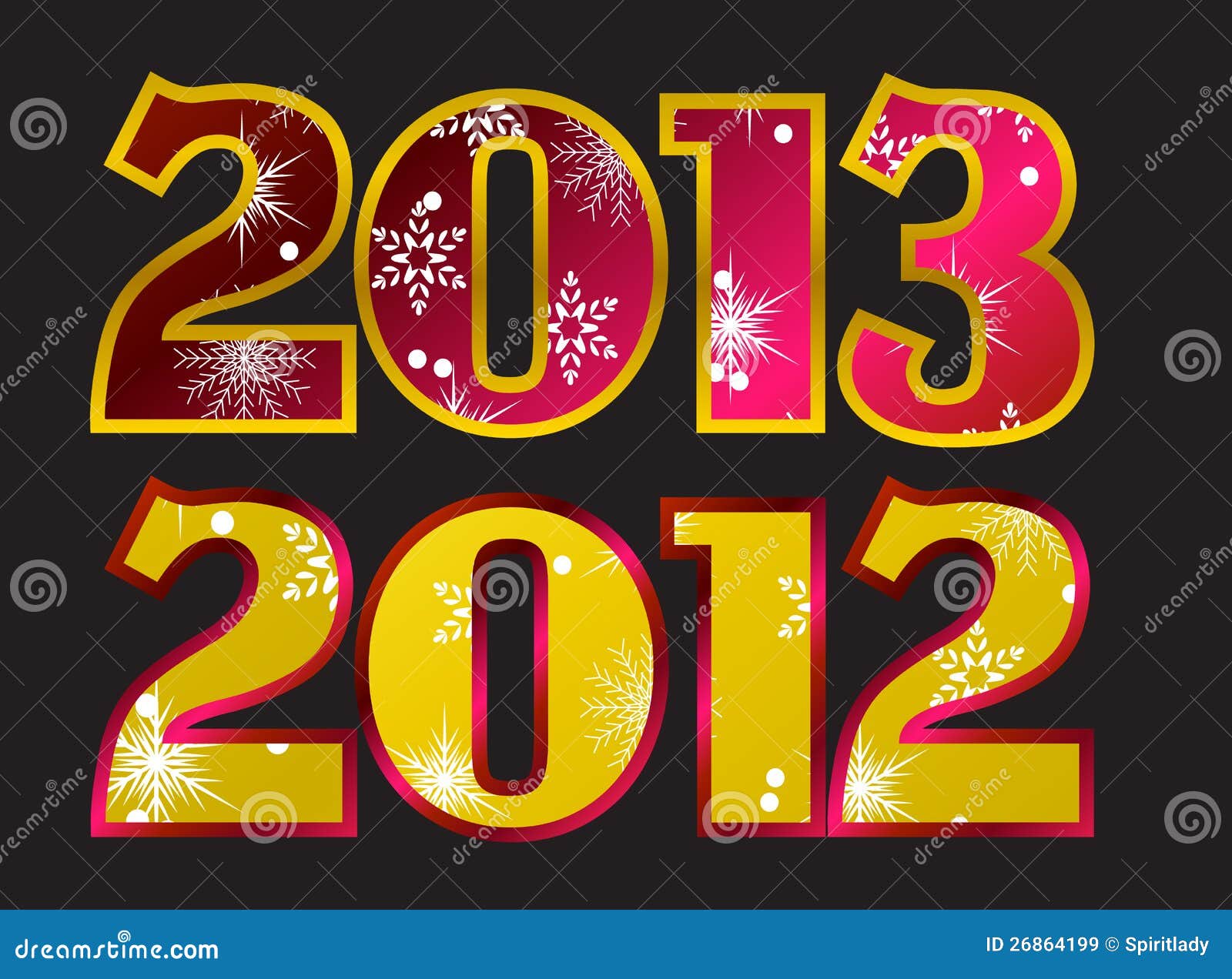 Year 2012, Year 2013 Vector Stock Vector - Illustration of gold, happy ...