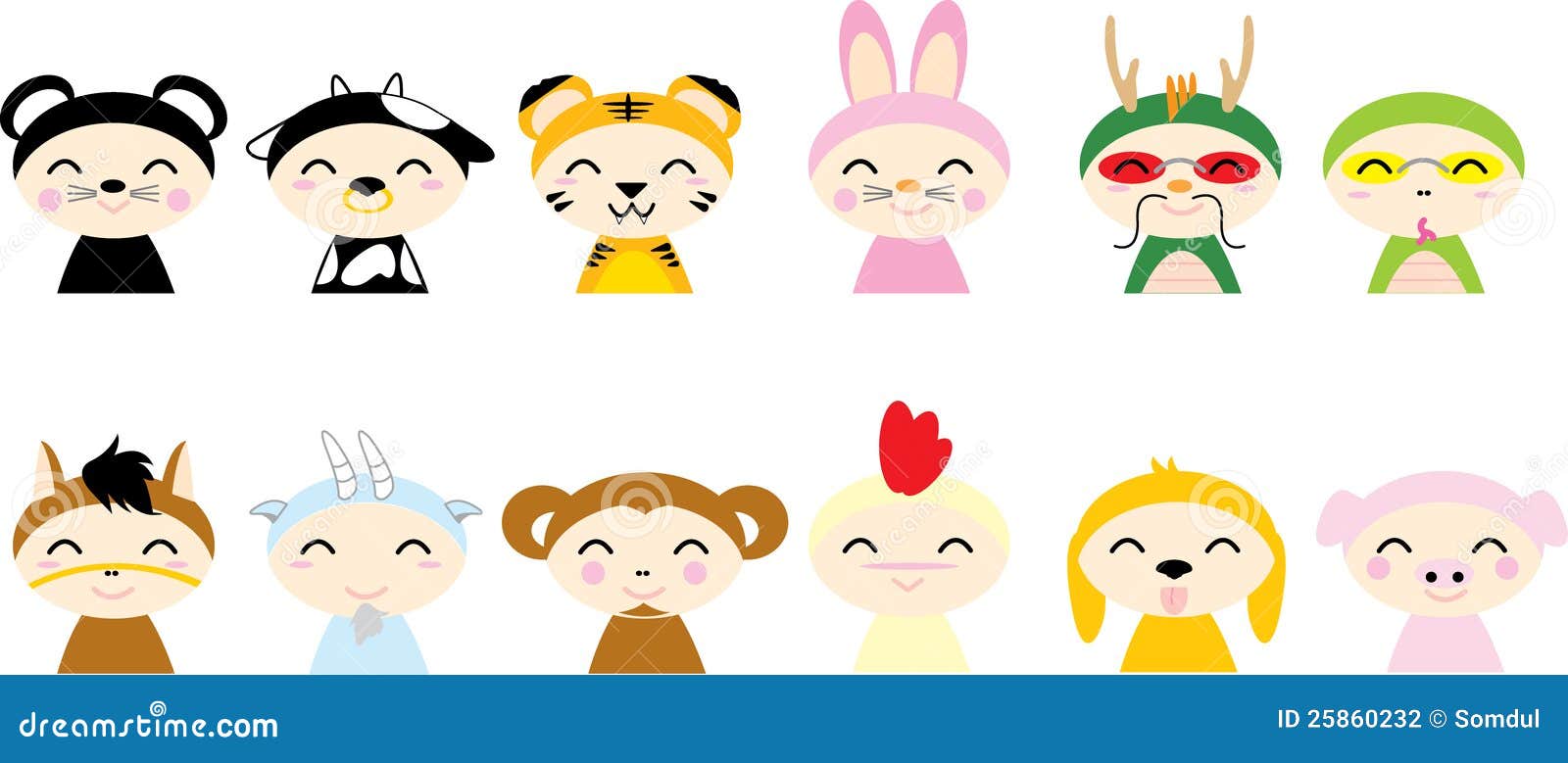 The year of animals stock illustration. Illustration of horse - 25860232