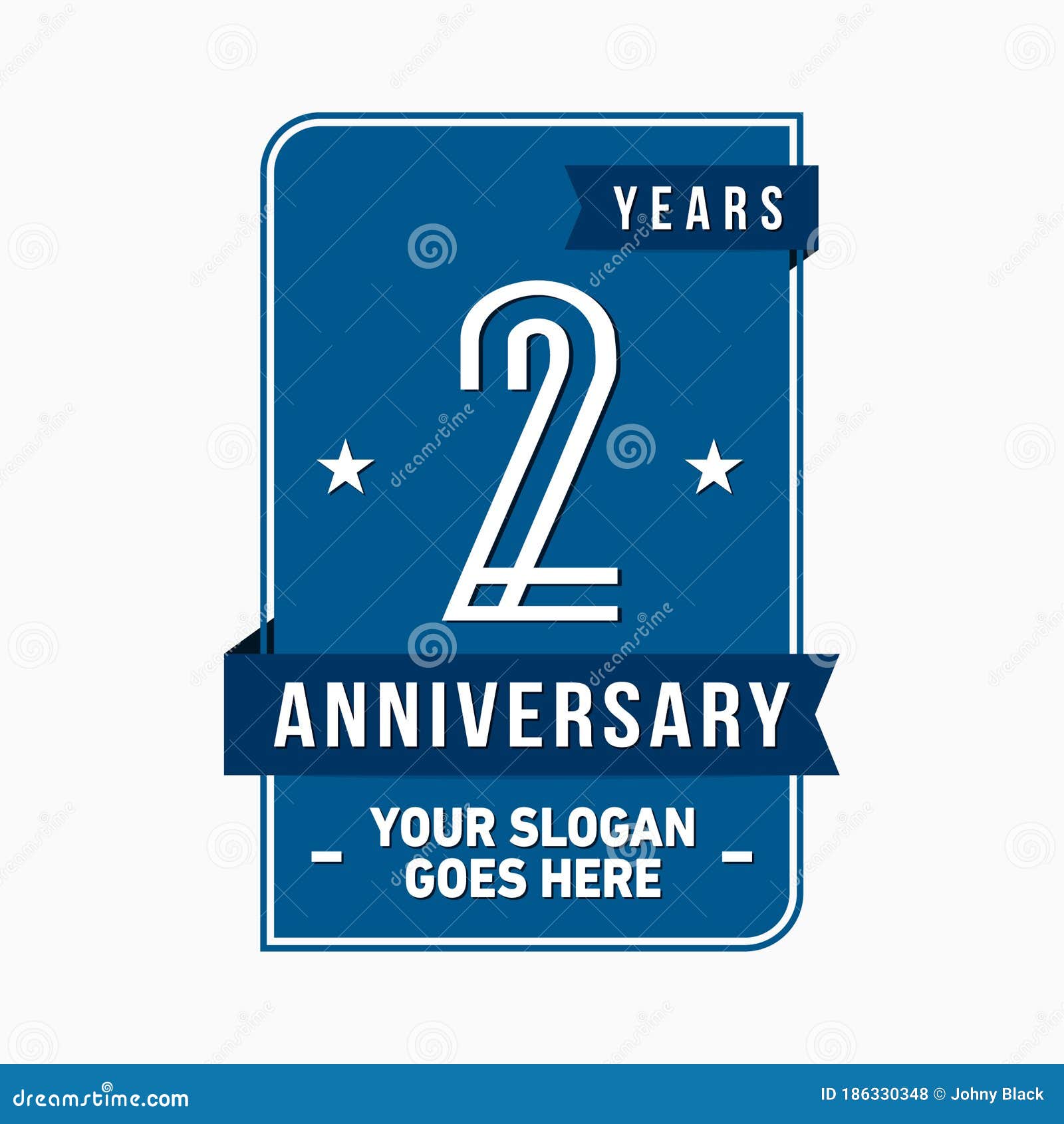 2 Years Celebrating Anniversary Design Template. 2nd Logo. Vector and ...