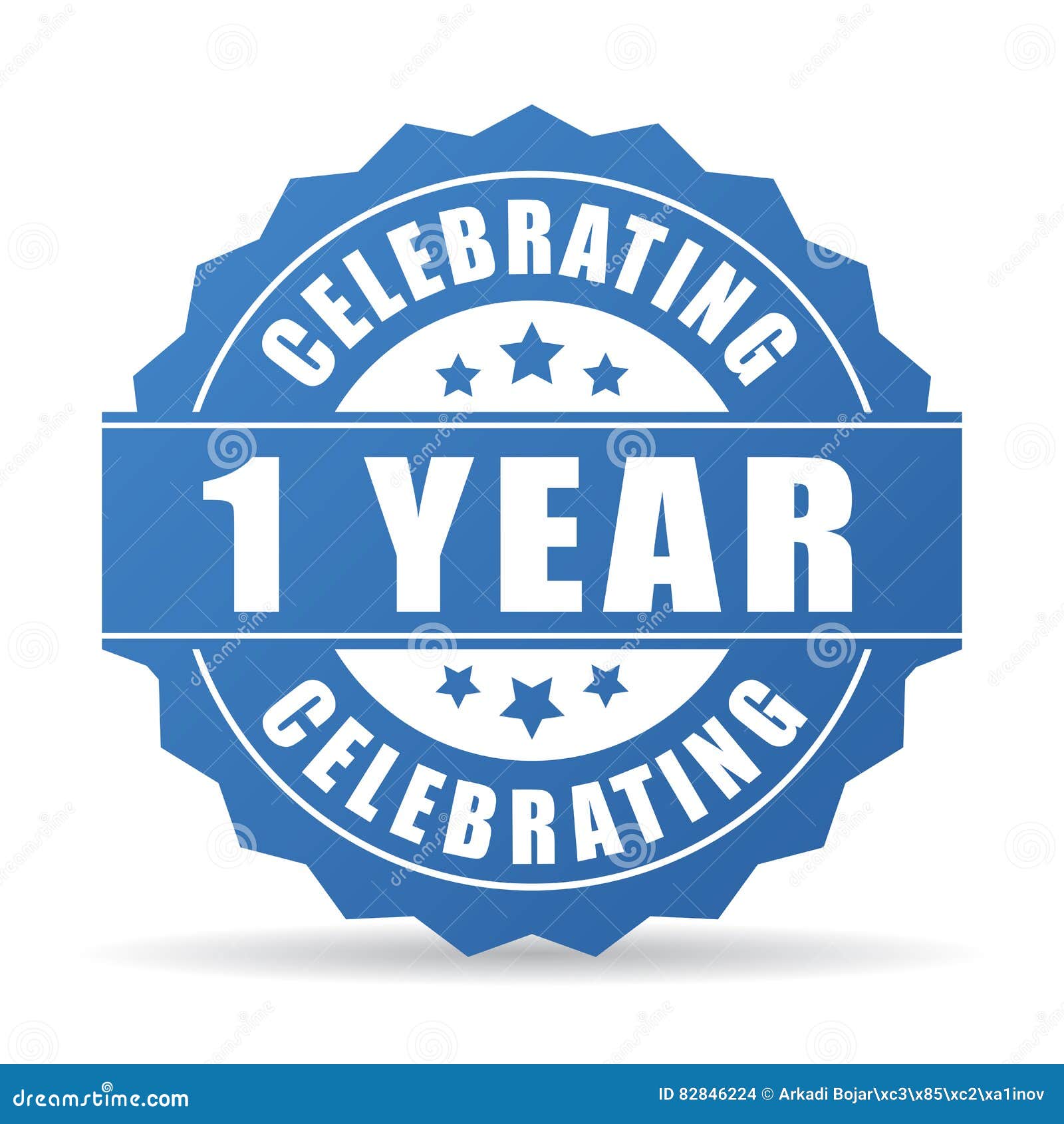 1 Year Anniversary Celebrating Vector Icon Stock Vector - Illustration ...