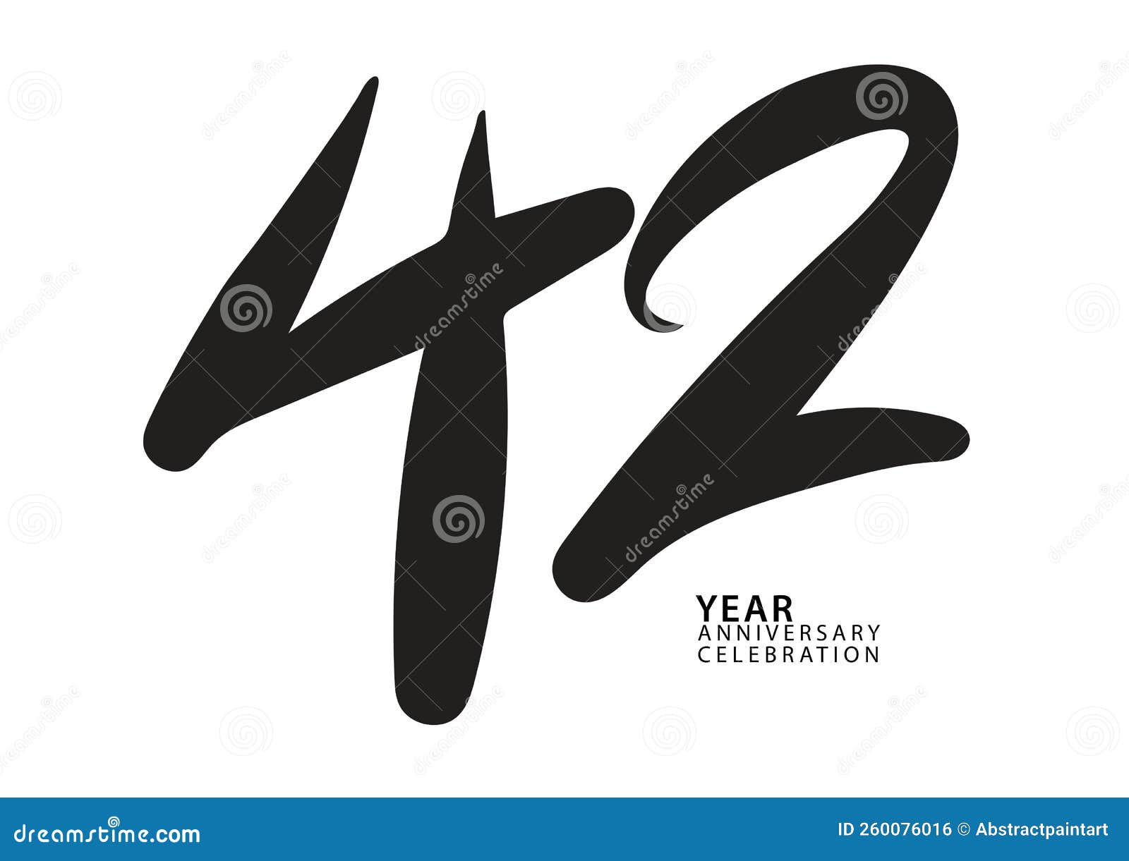 42 Year Anniversary Celebration Black Color Logotype Vector 42 Number