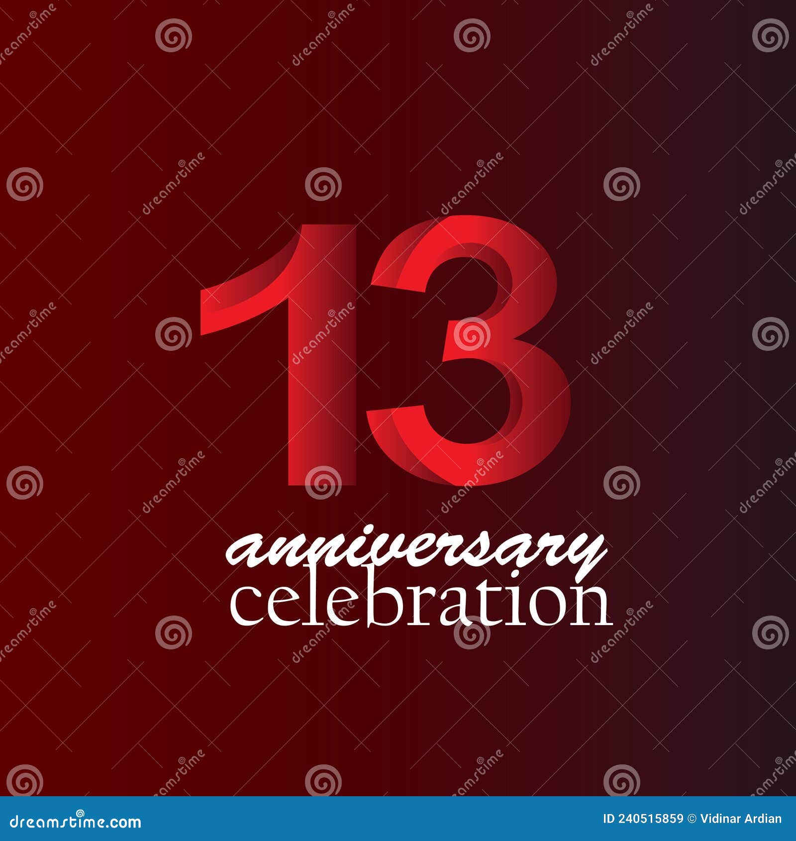 13 Year Anniversary Celebration Design Vector Template Illustration ...