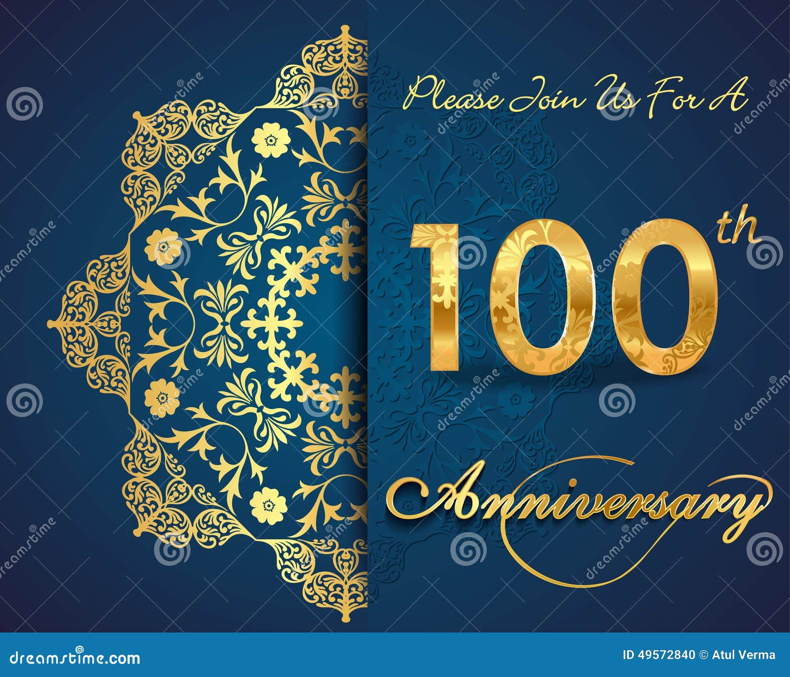 100 Year Anniversary Celebration Pattern Design, 100th Anniversary ...