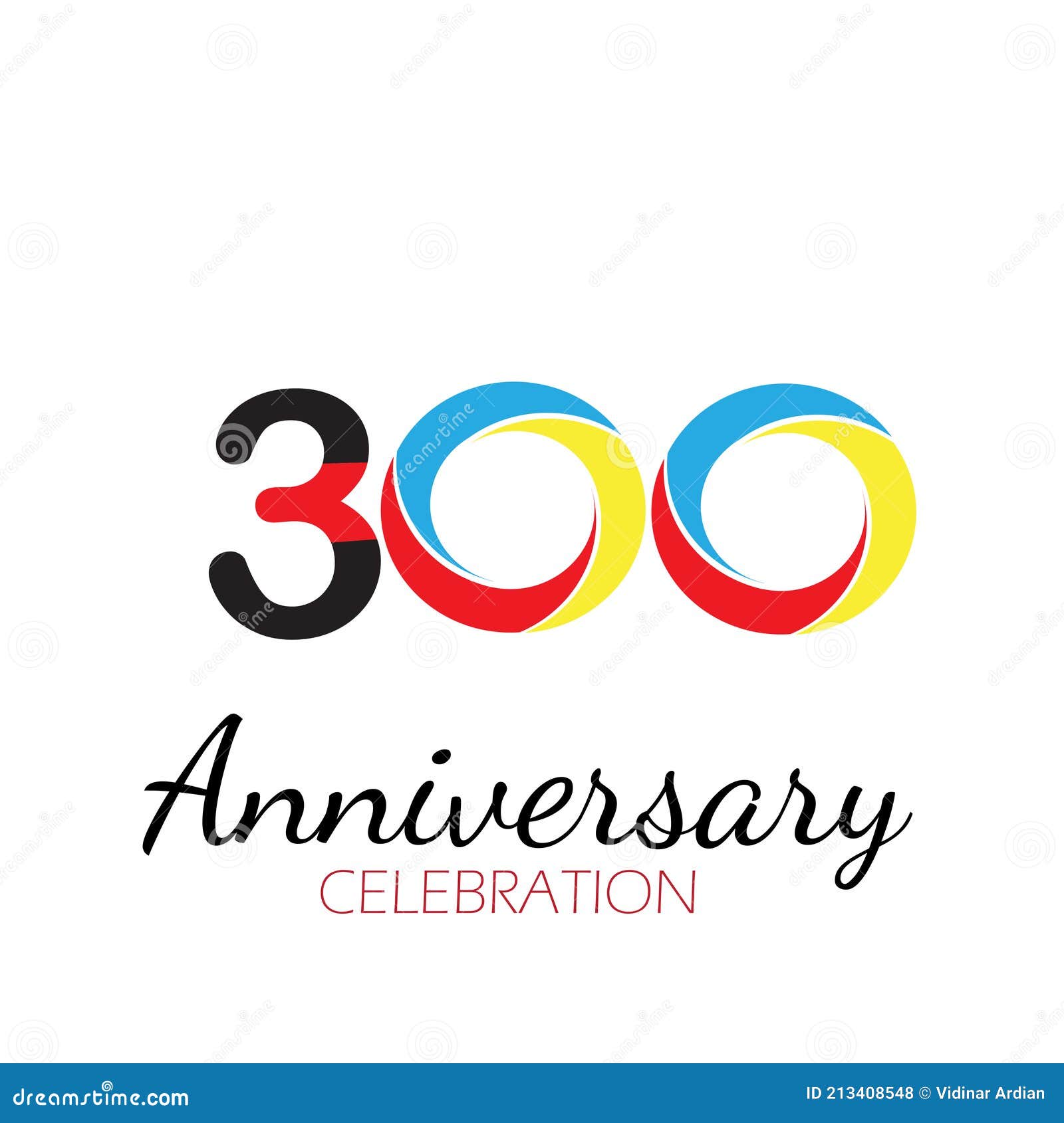 300 YEAR ANNIVERSARY CELEBRATION VECTOR DESIGN TEMPLATE ILLUSTRATION ...
