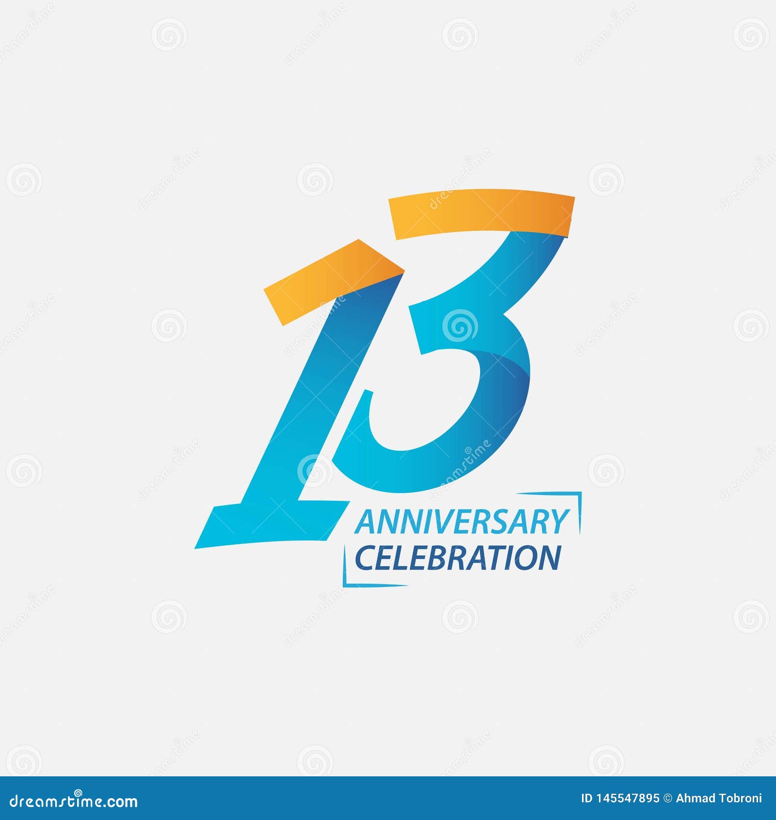 13 Year Anniversary Celebration Vector Template Design Illustration ...
