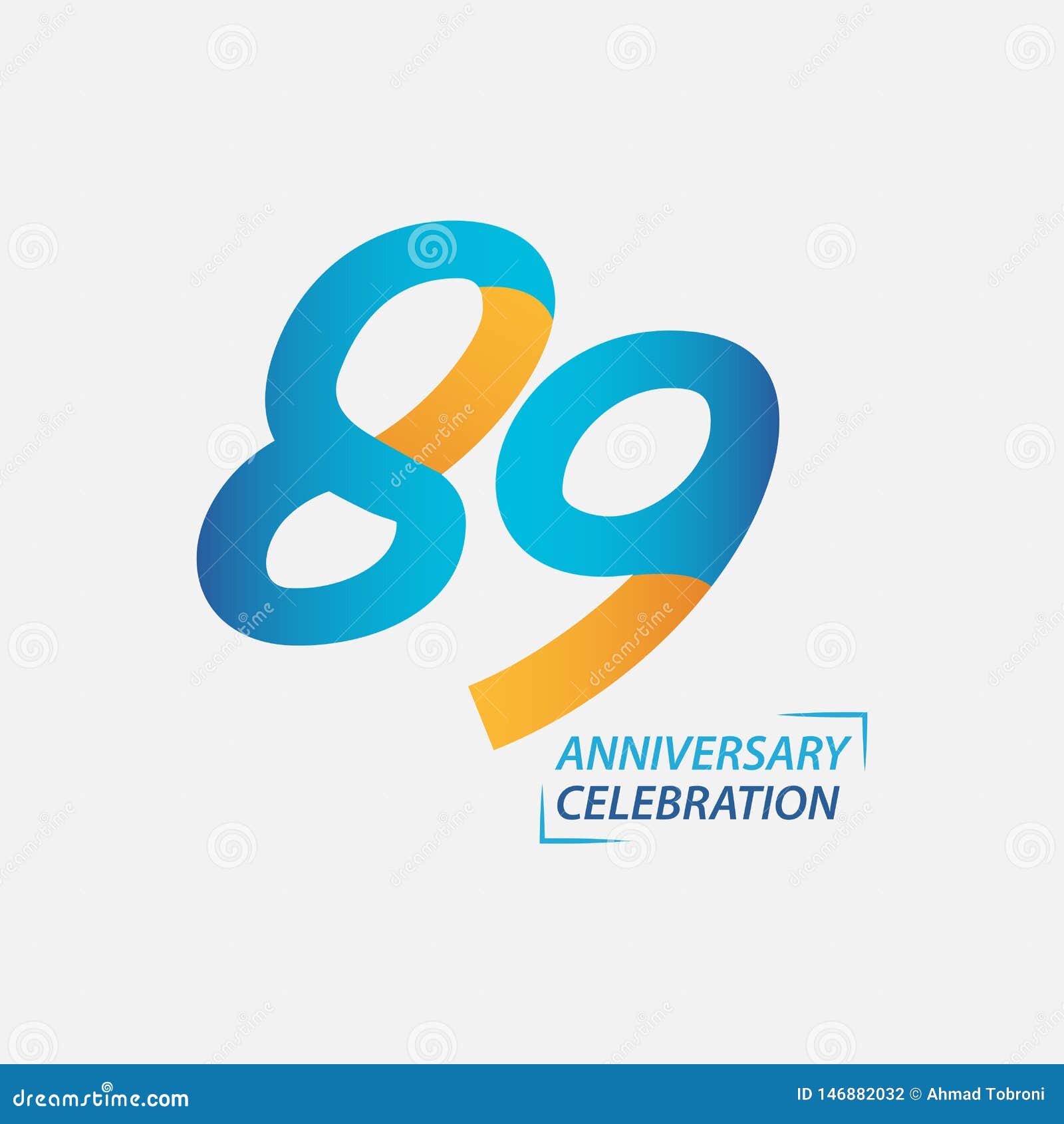 89 Year Anniversary Celebration Vector Template Design Illustration ...