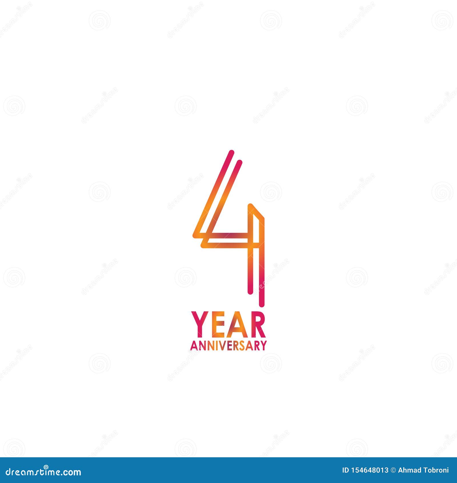 4 Year Anniversary Celebration Vector Template Design Illustration ...