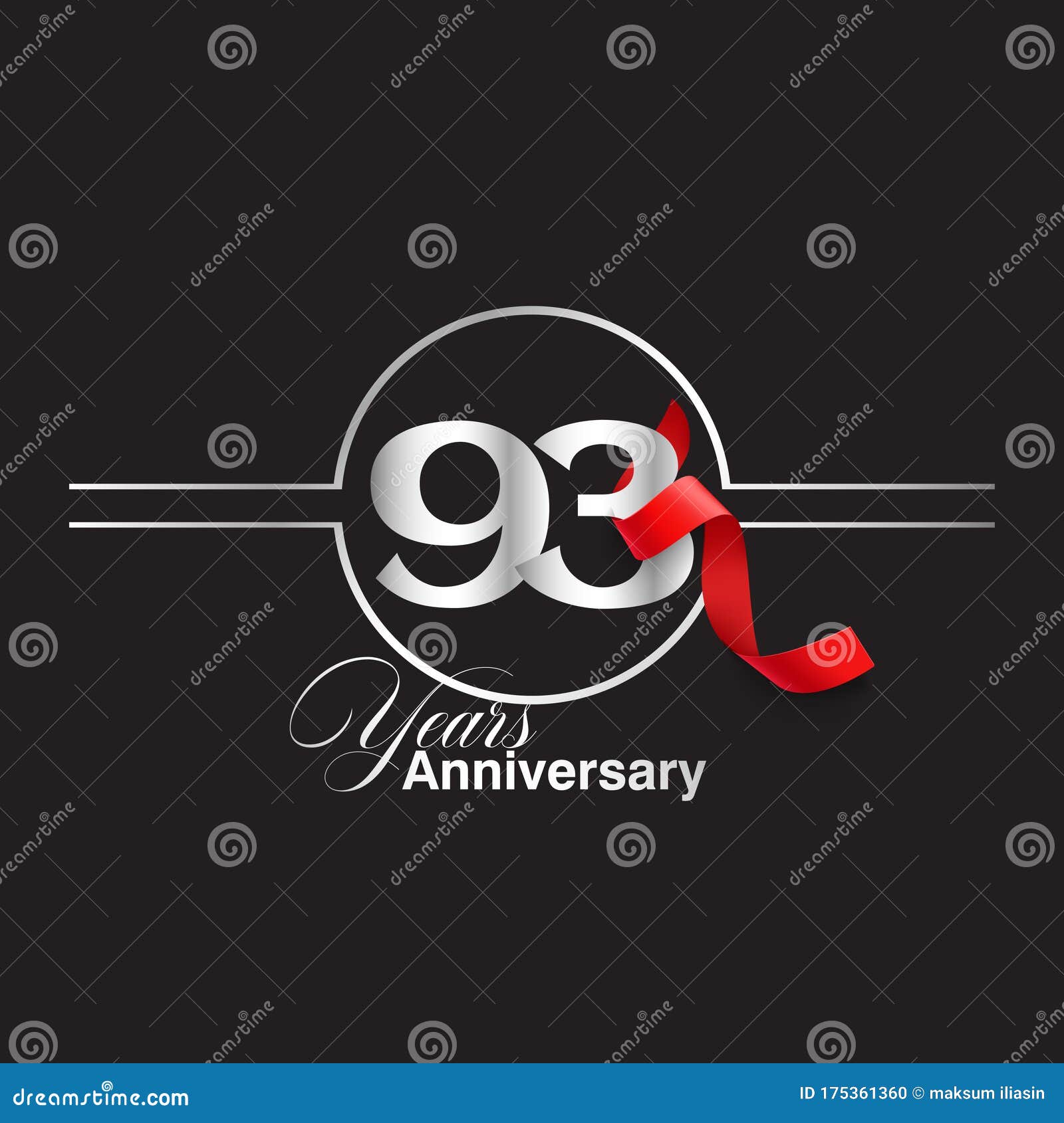93 Year Anniversary Celebration Vector Template Design Illustration ...