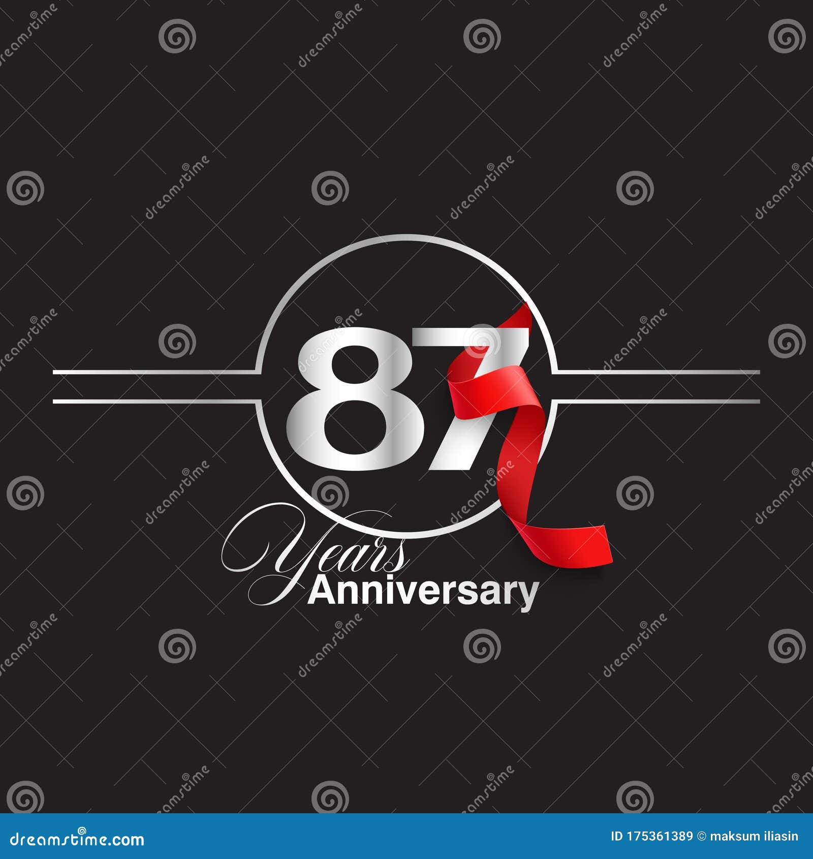 87 Year Anniversary Celebration Vector Template Design Illustration ...