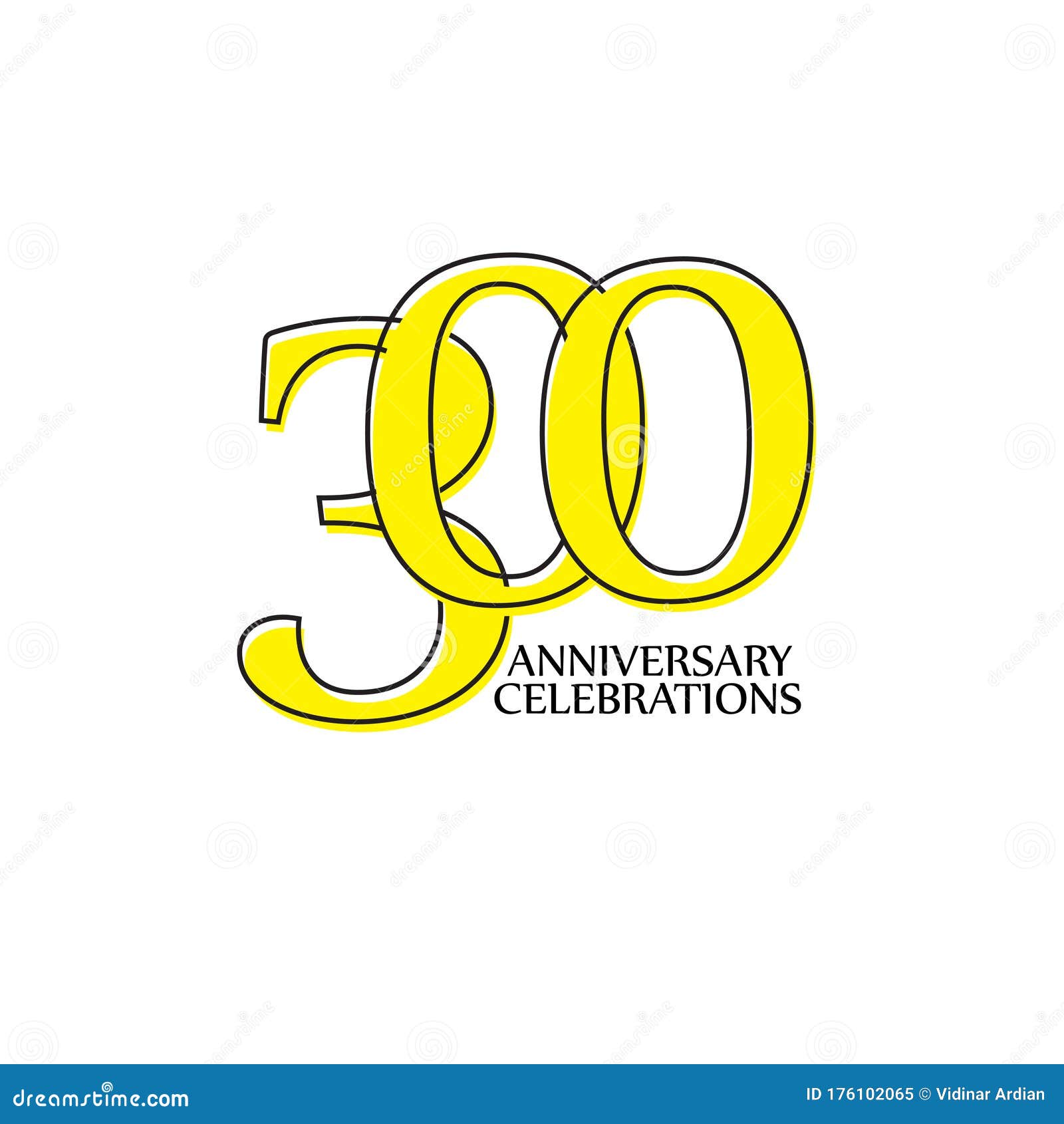 300 Year Anniversary CELEBRATIONS Vector Template Design Illustration ...