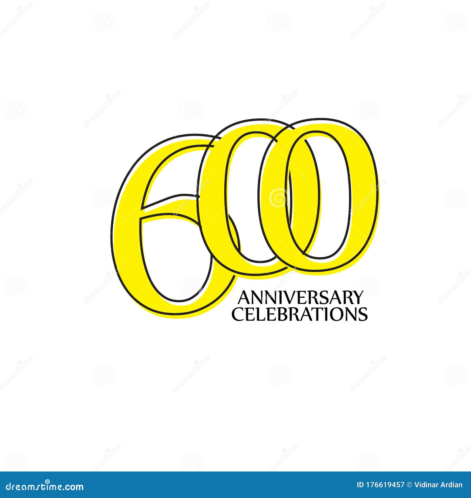 600 Year Anniversary CELEBRATIONS Vector Template Design Illustration ...