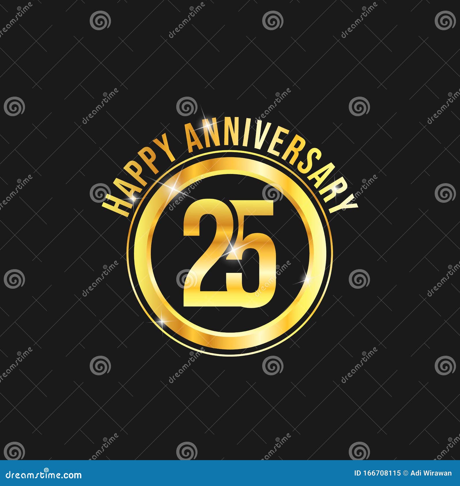 25 Year Anniversary Gold Label Vector Image Stock Vector - Illustration ...