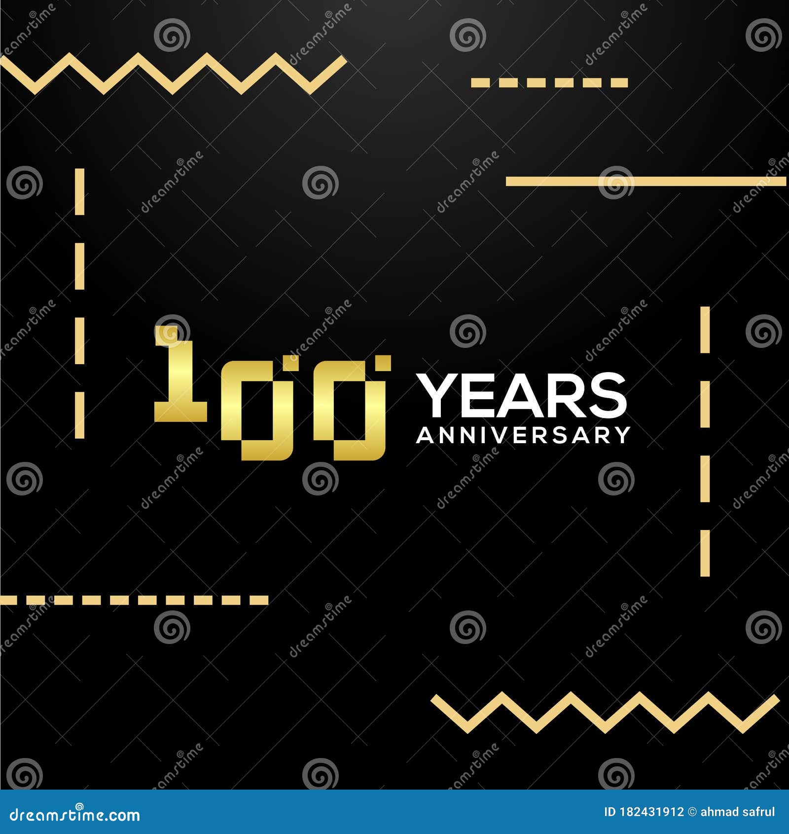 100 Year Anniversary Gold Number Vector Design Stock Vector ...