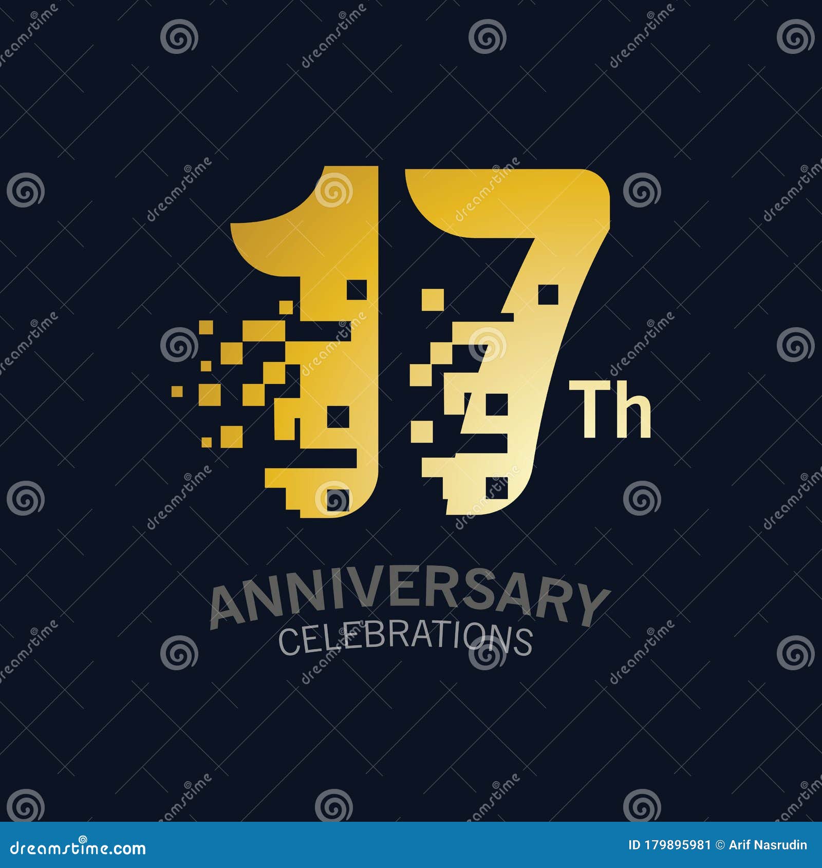 17 Year Anniversary Logo Template. Design Vector Template for ...