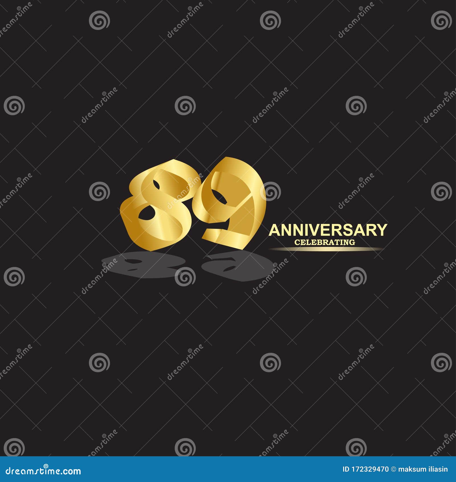 89 Year Anniversary Logo Template Vector Stock Illustration ...