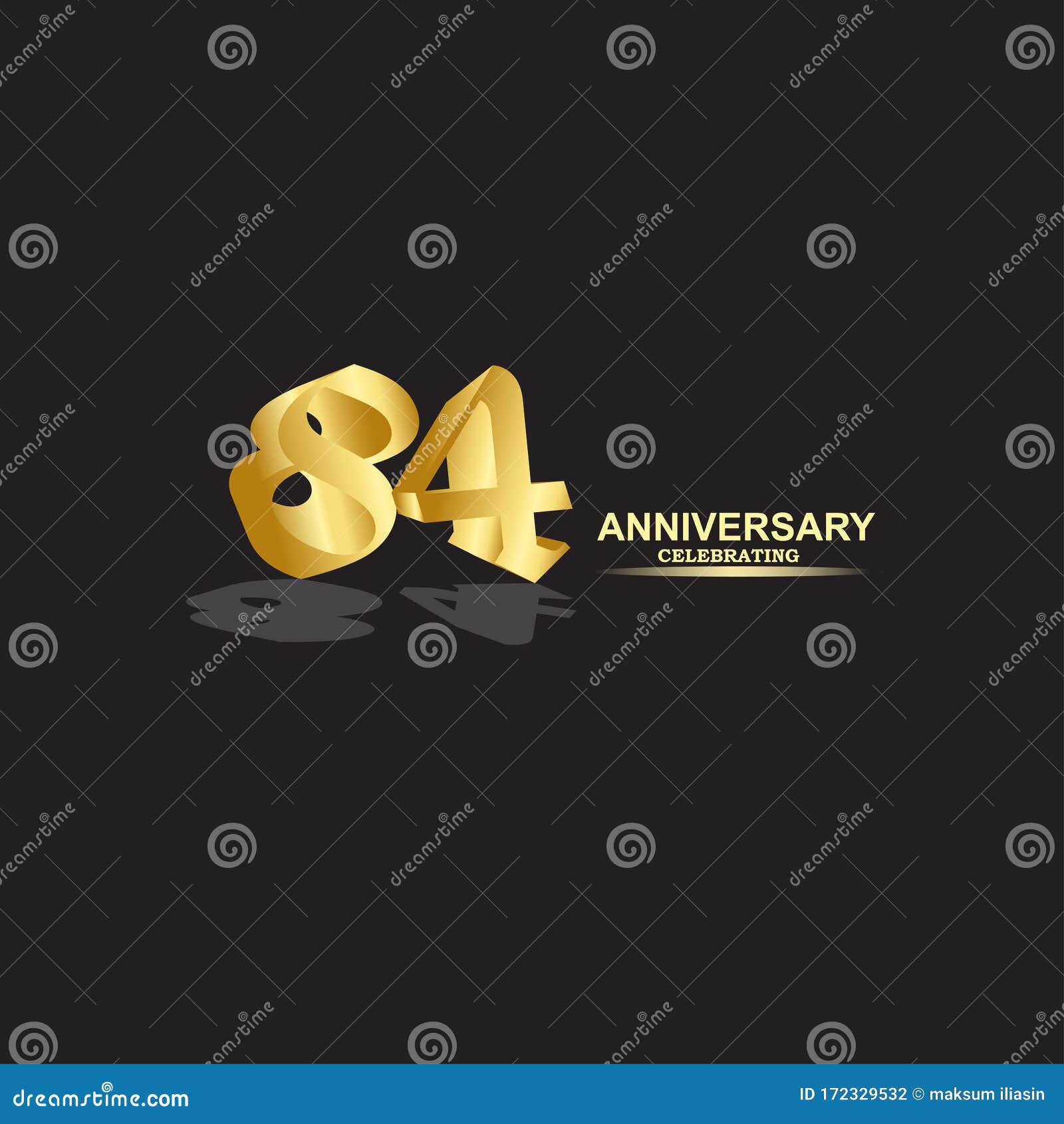 84 Year Anniversary Logo Template Vector Stock Vector - Illustration of ...