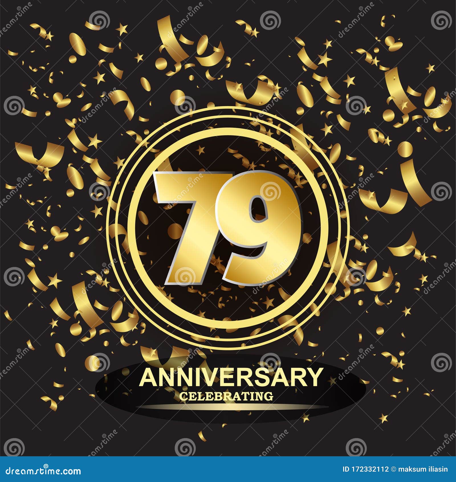 79 Year Anniversary Logo Template Vector Stock Vector - Illustration of ...