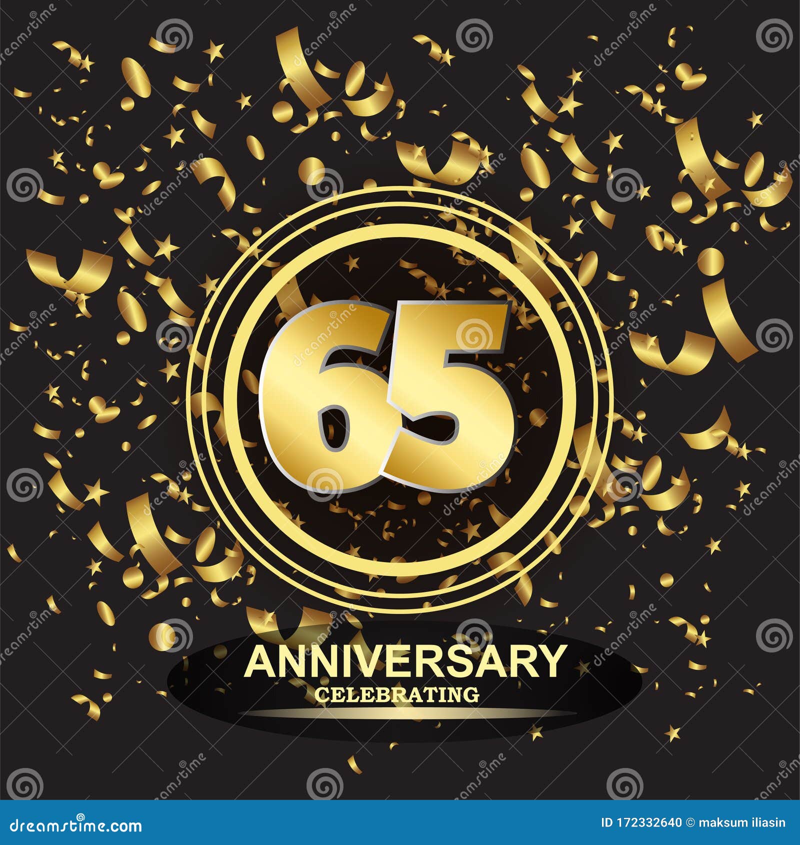 65 Year Anniversary Logo Template Vector Stock Vector - Illustration of ...