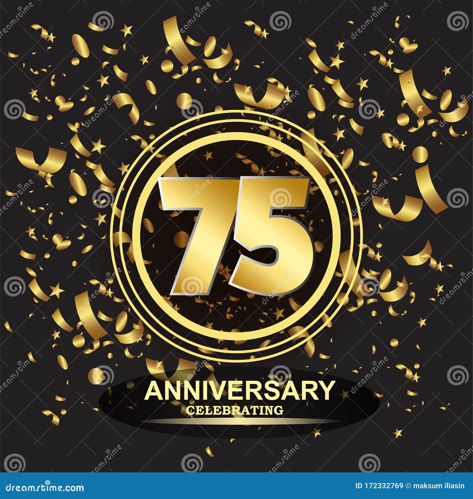 75 Year Anniversary Logo Template Vector Stock Vector - Illustration of ...