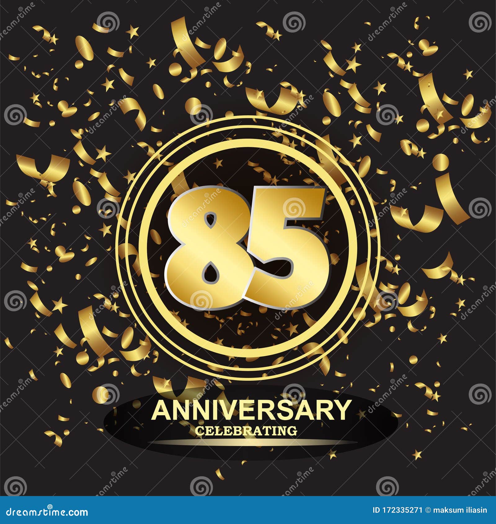 85 Year Anniversary Logo Template Vector Stock Vector - Illustration of ...