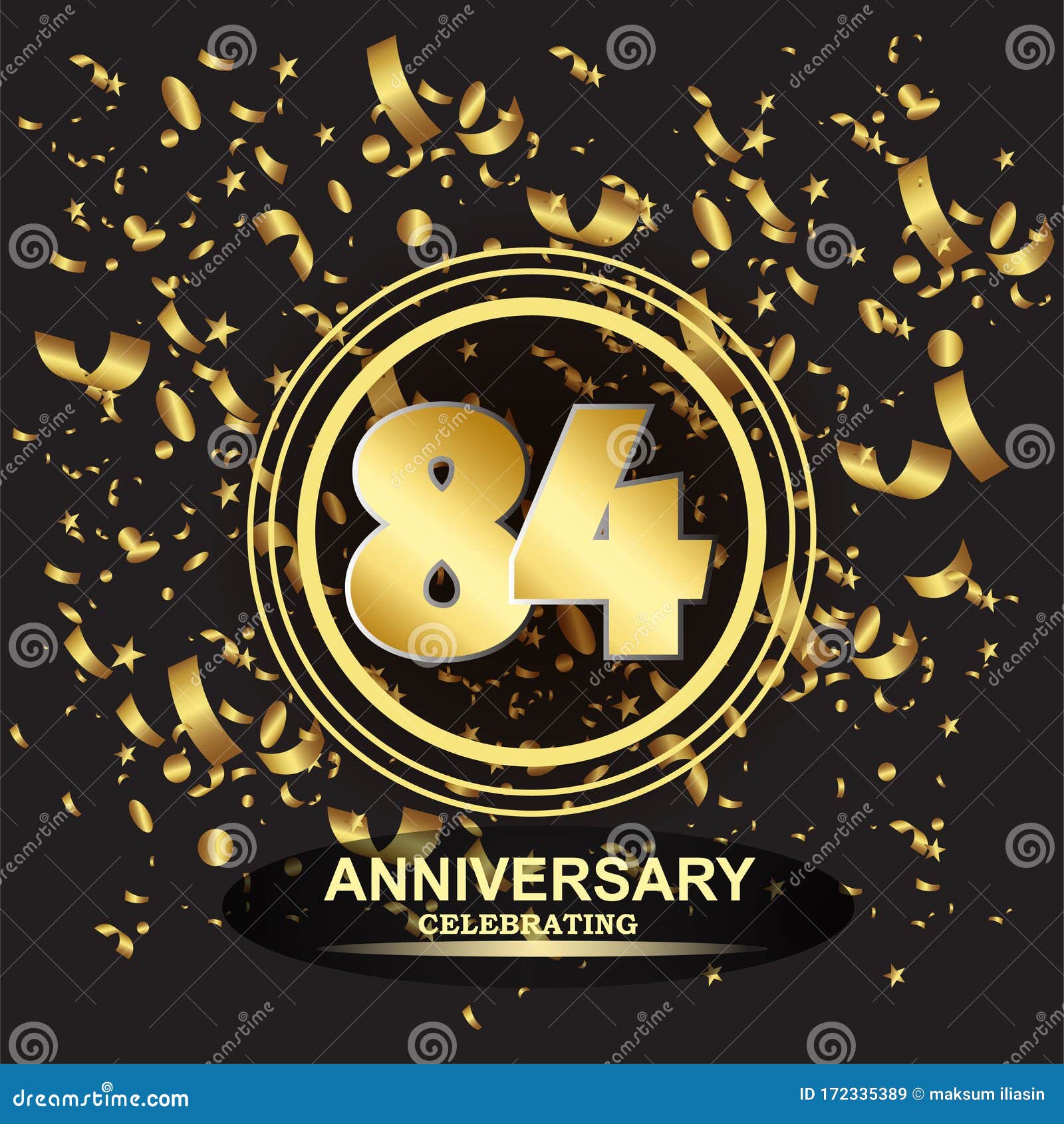 84 Year Anniversary Logo Template Vector Stock Vector - Illustration of ...