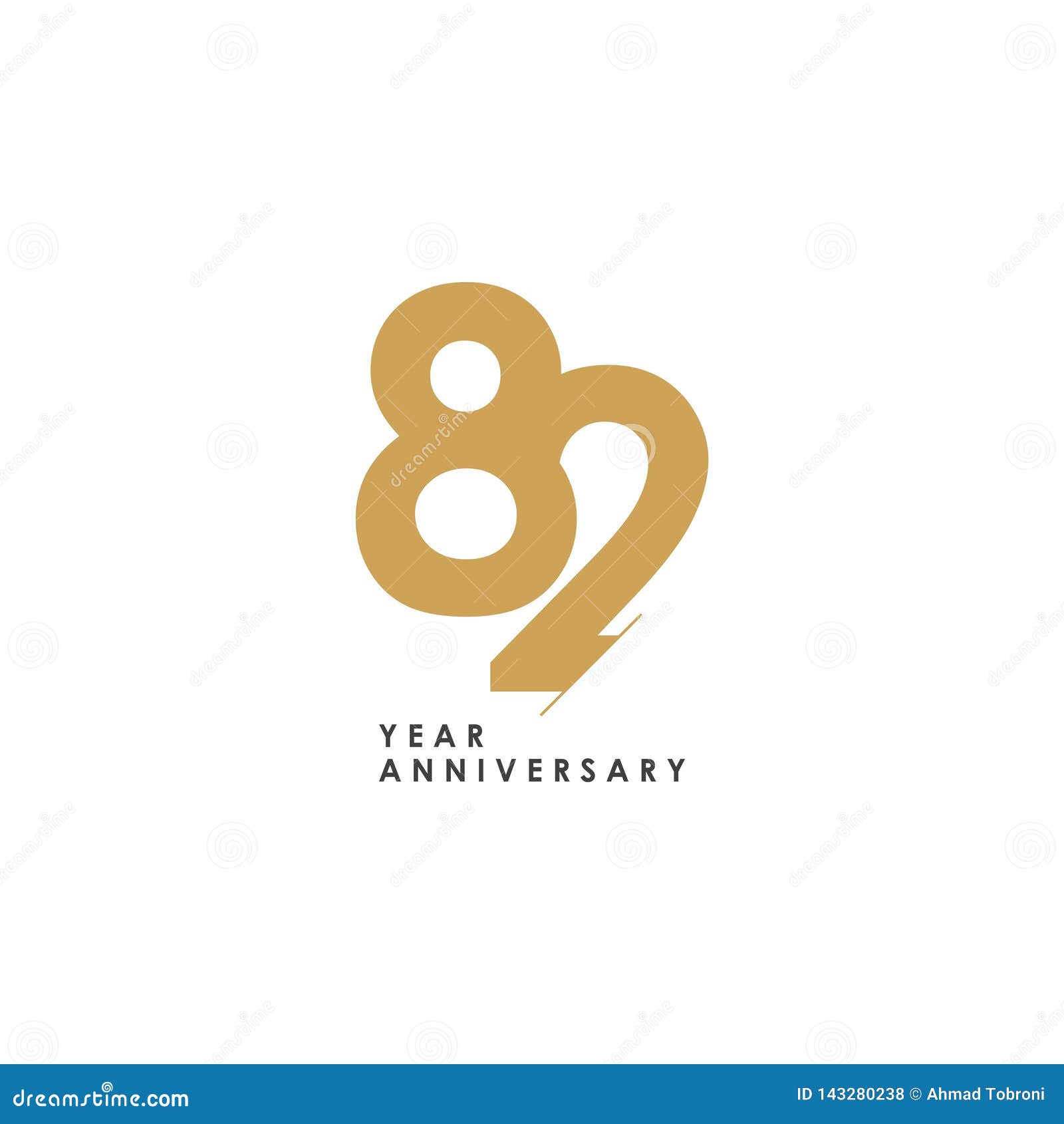 82 Year Anniversary Logo Vector Template Design Illustration Stock ...