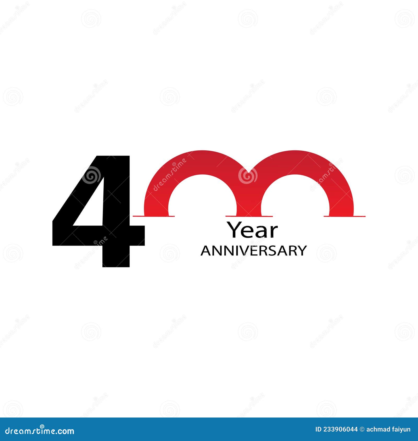 Year Anniversary Logo Vector Template Design Illustration White and Red ...