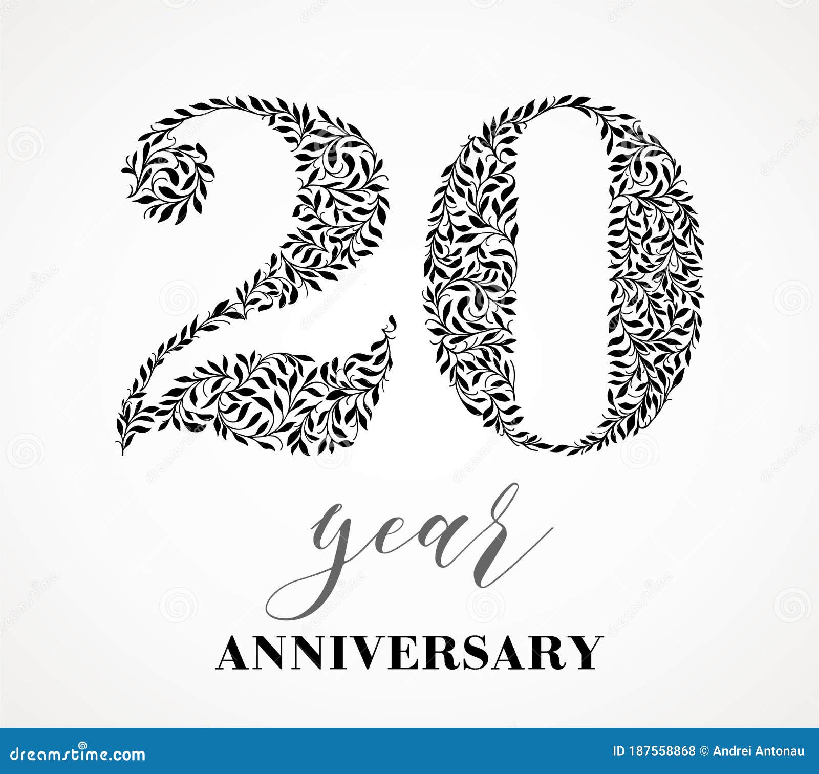 20-year anniversary stock vector. Illustration of design - 187558868