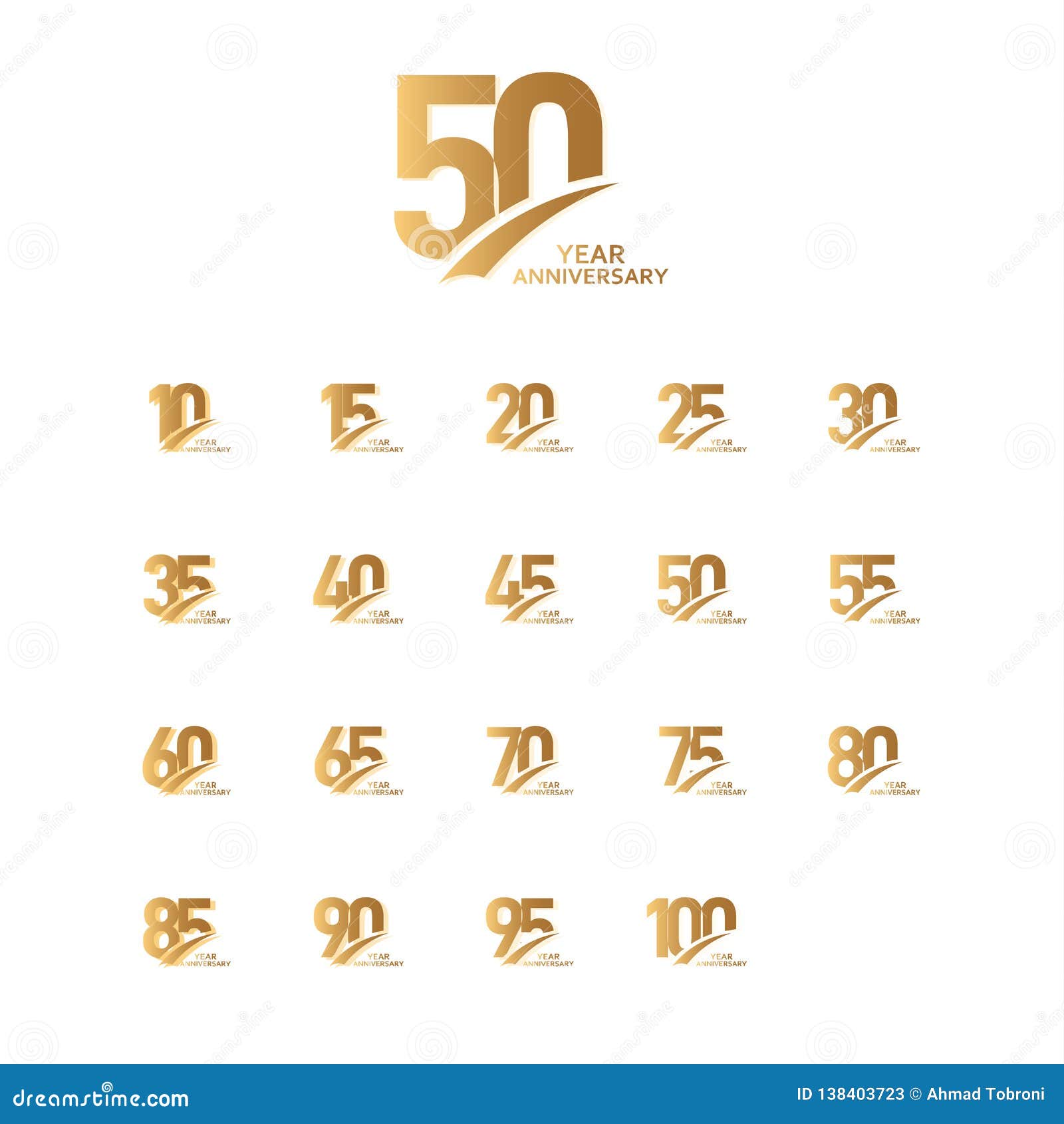 Year Anniversary Set Vector Template Design Illustration Stock Vector ...