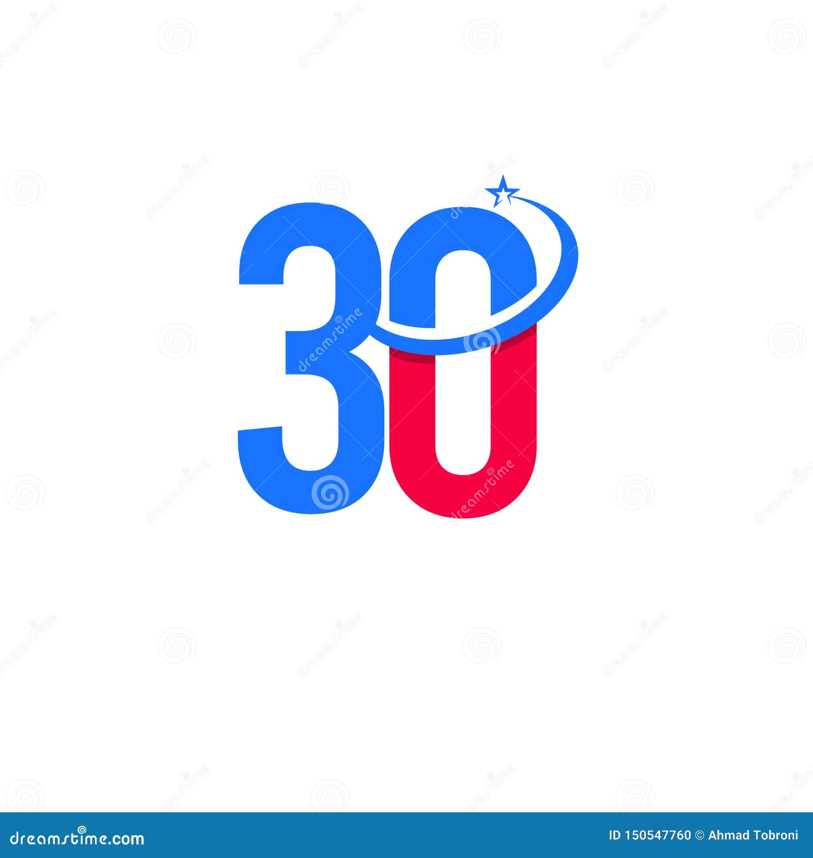 30 Year Anniversary Star for Celebration Vector Template Design ...