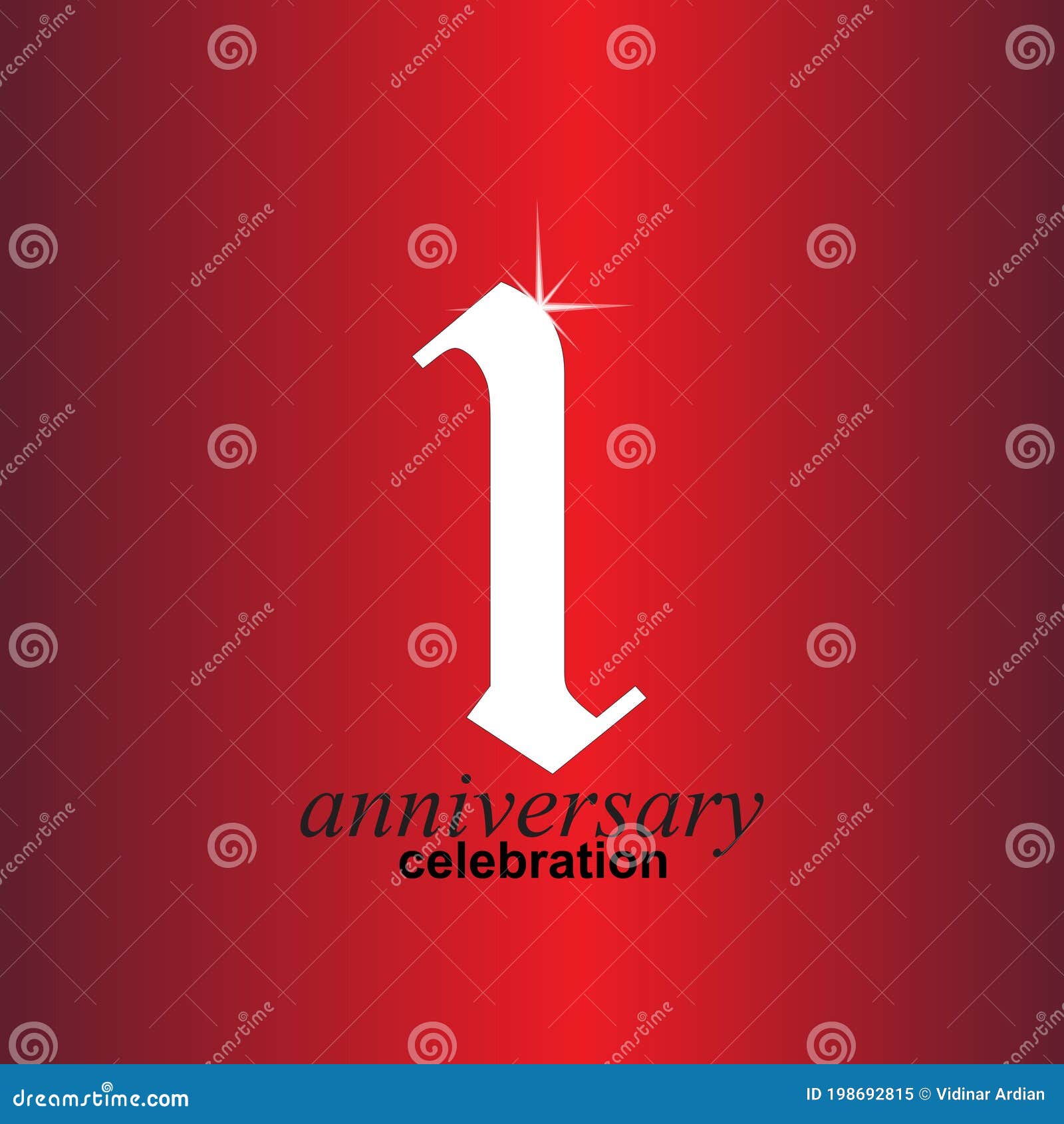 1 Year Anniversary Vector Banner Template Stock Vector - Illustration ...