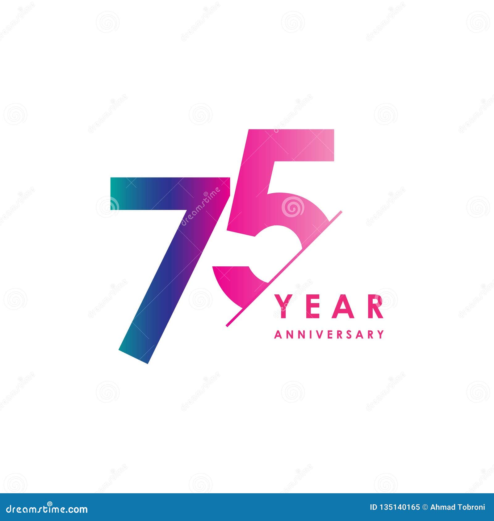75 Year Anniversary Vector Design Illustration Stock Vector ...