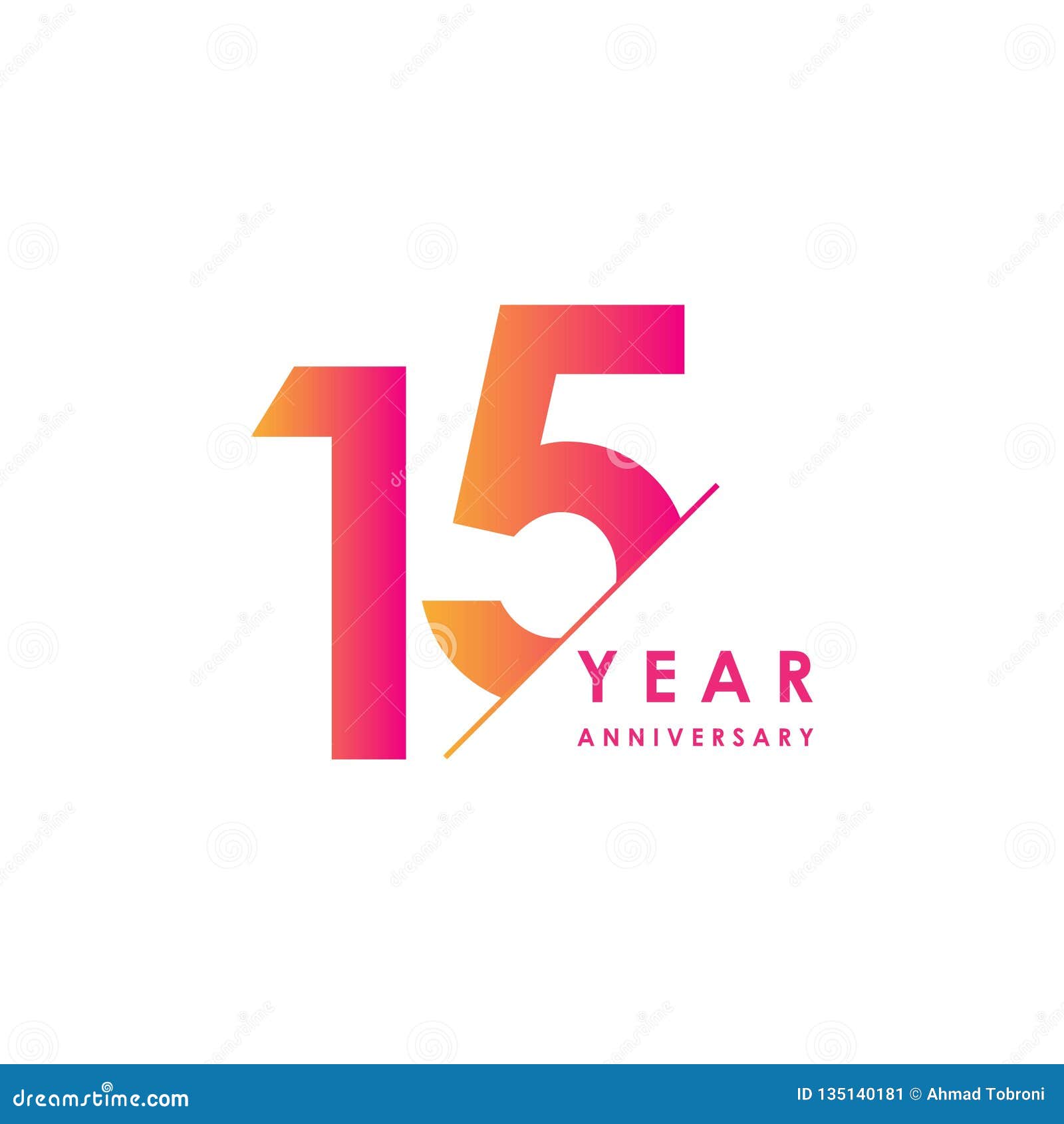 15 Year Anniversary Vector Design Illustration Stock Vector ...