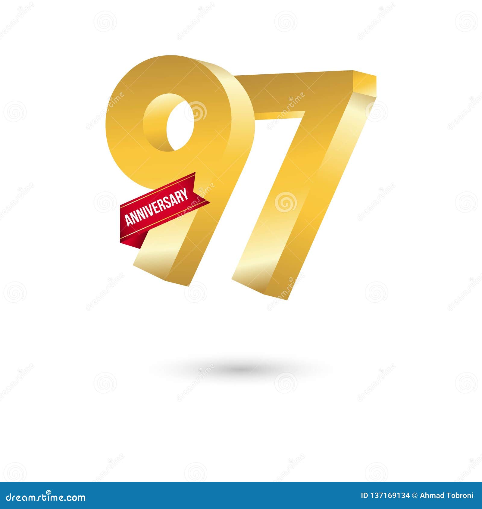 97 Year Anniversary Vector Template Design Illustration Stock Vector ...