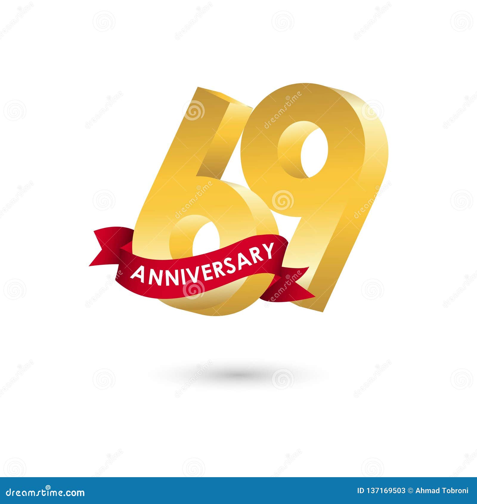69 Year Anniversary Vector Template Design Illustration Stock Vector ...