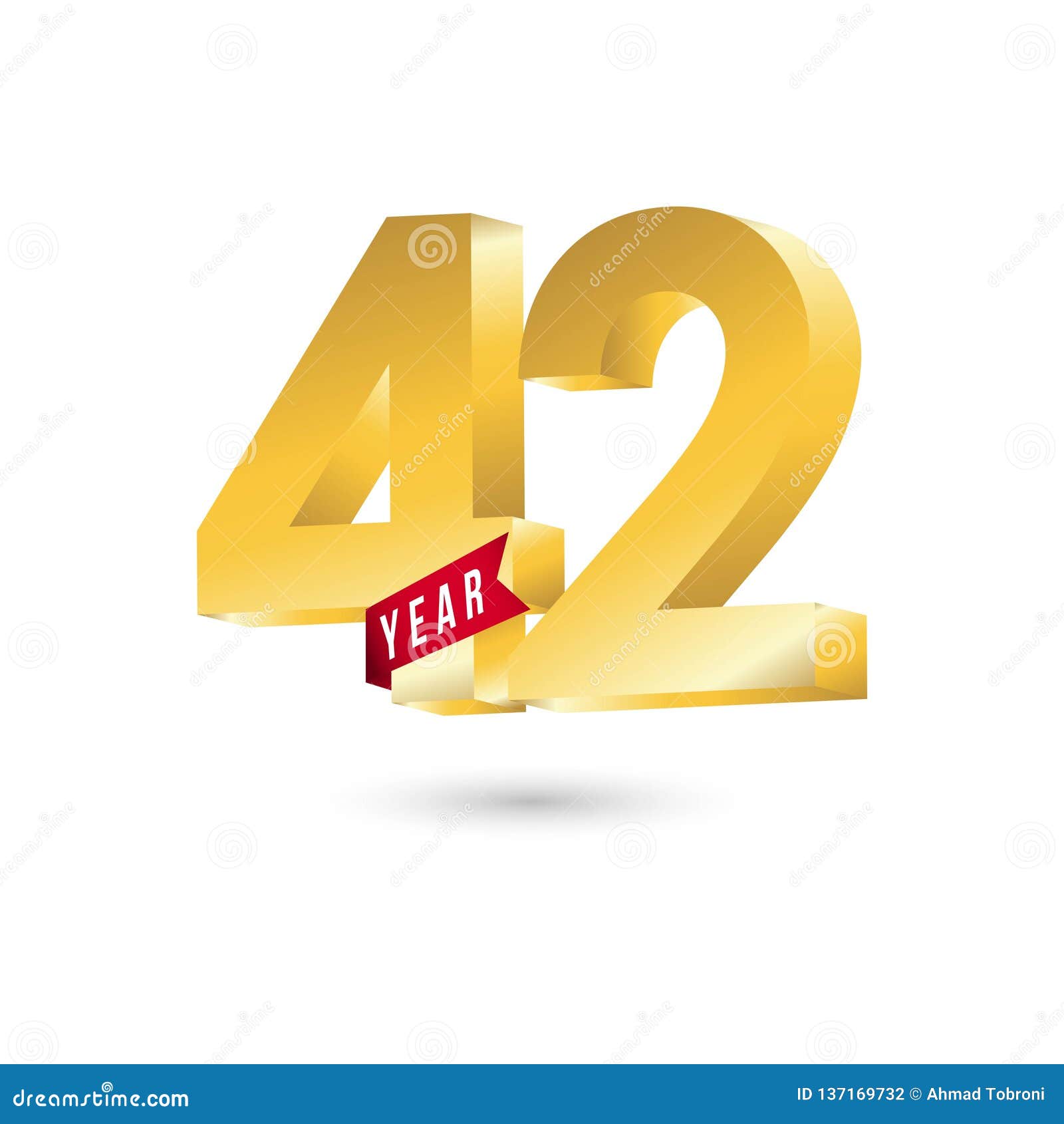 42 Year Anniversary Vector Template Design Illustration Stock ...