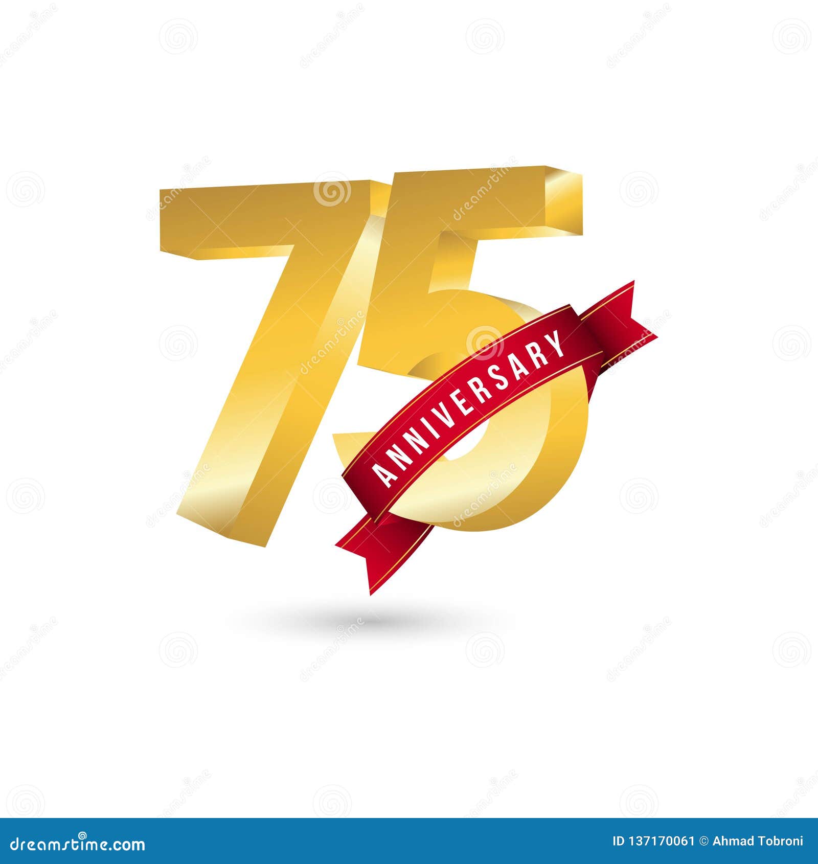 75 Year Anniversary Vector Template Design Illustration Stock Vector ...