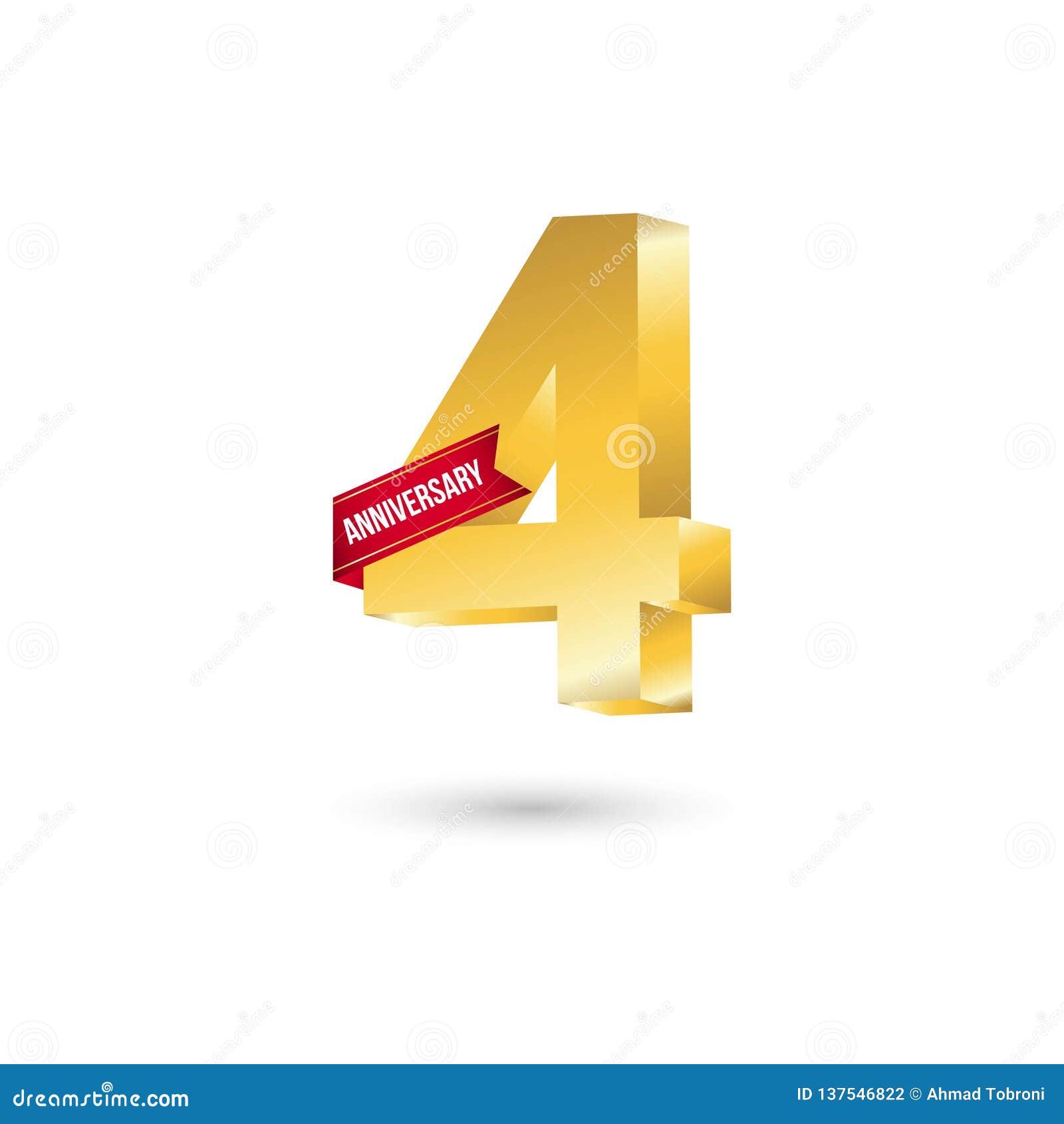 4 Year Anniversary Vector Template Design Illustration Stock Vector ...