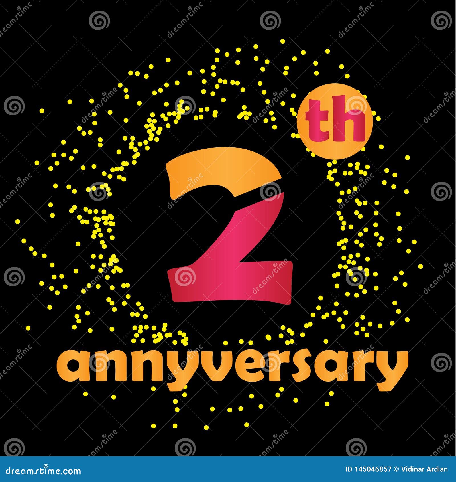 2 Year Anniversary Vector Template Design Illustration - Vector Stock ...