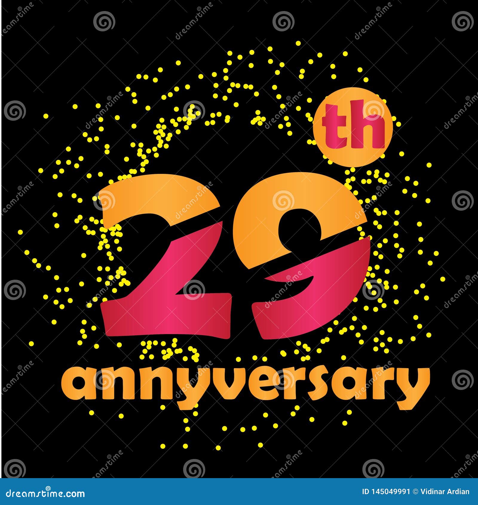 29 Year Anniversary Vector Template Design Illustration - Vector Stock ...