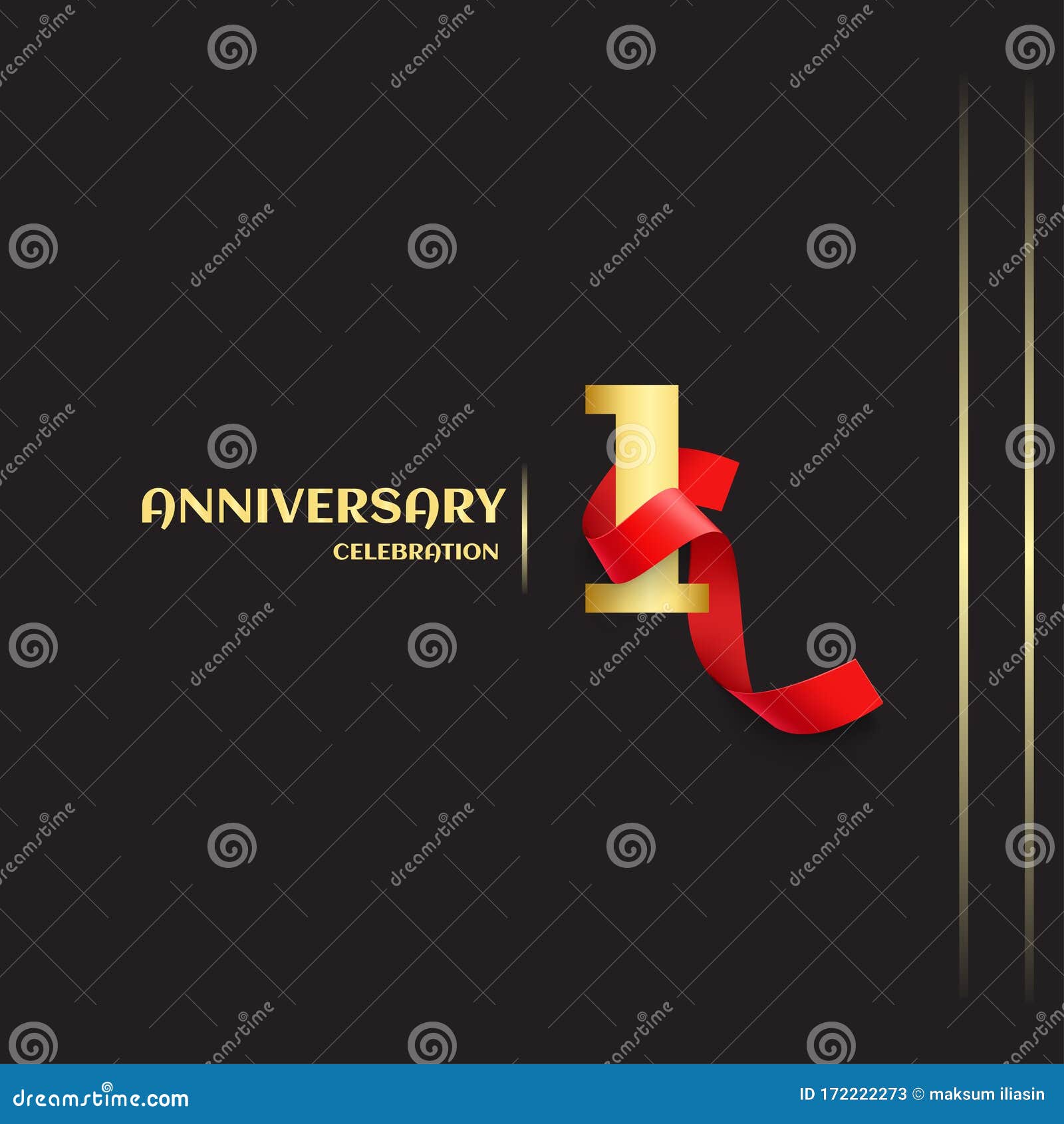 1 Year Anniversary Vector Template Design Illustration Stock Vector ...