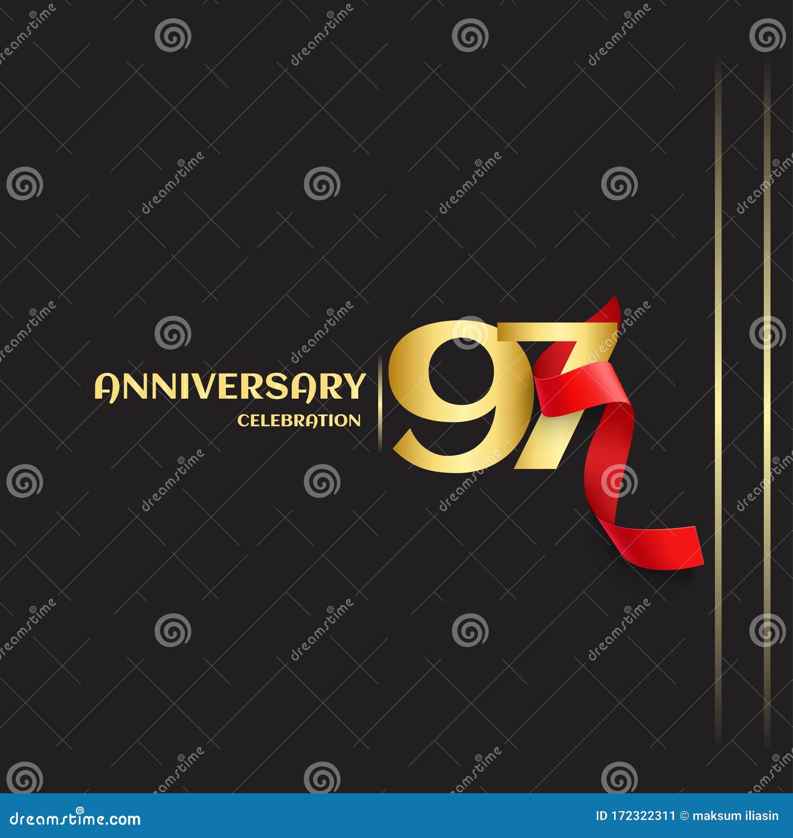 97 Year Anniversary Vector Template Design Illustration Stock ...