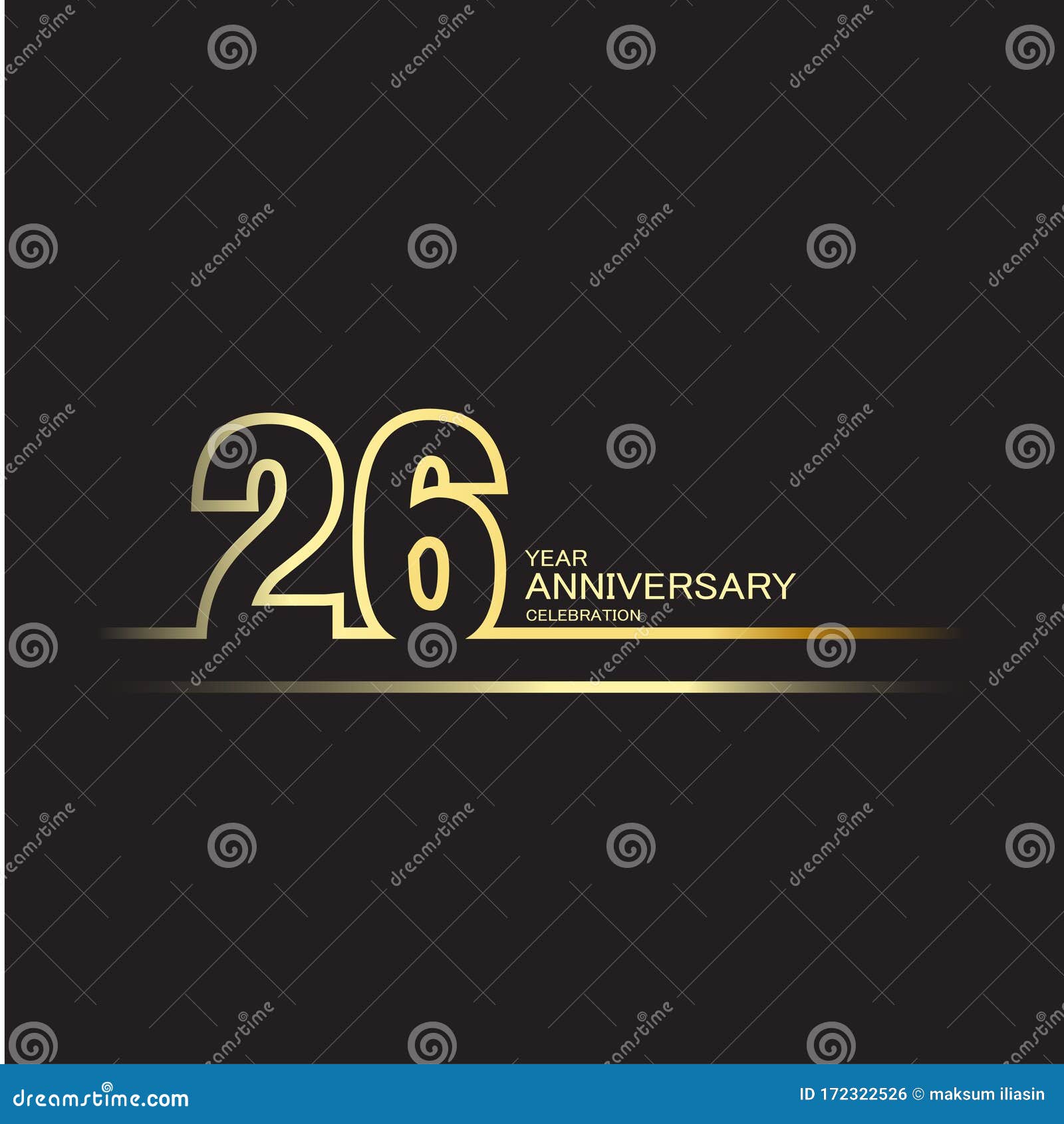 26 Year Anniversary Vector Template Design Illustration Stock Vector ...