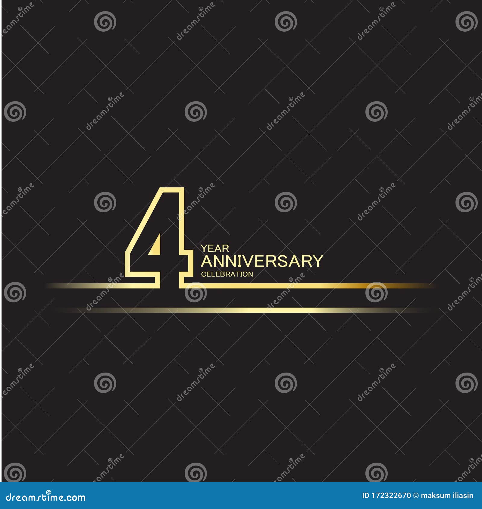 4 Year Anniversary Vector Template Design Illustration Stock Vector ...